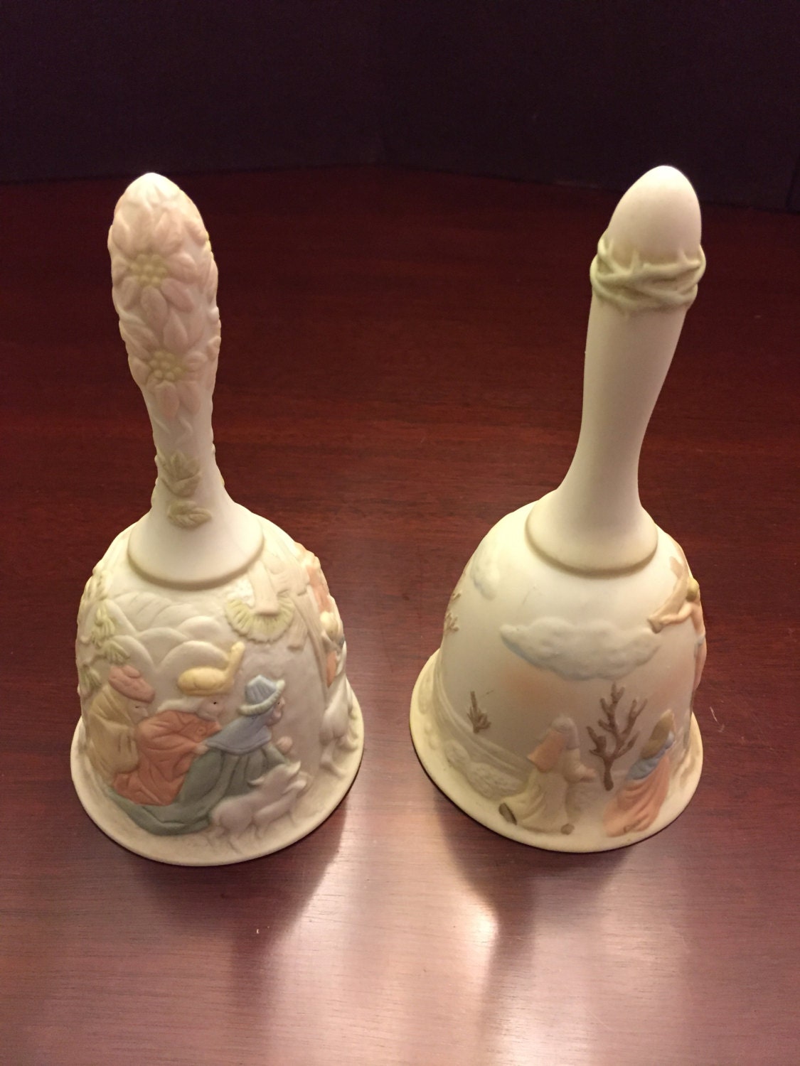 Lefton China Bells, Christopher collection, hand painted Advent Bells ...