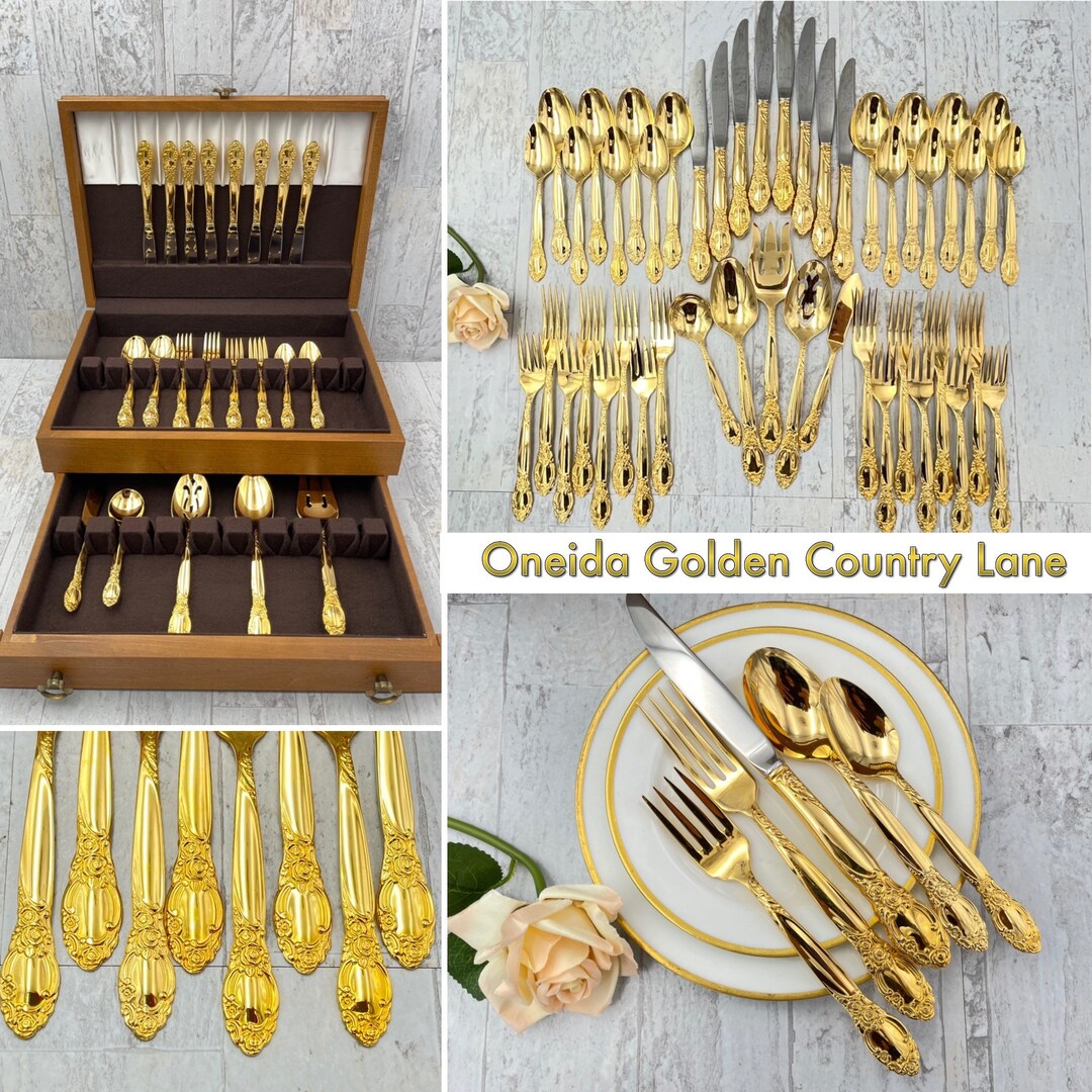 Vintage Silverware Set Oneida Community Golden Country Lane Ballad ...
