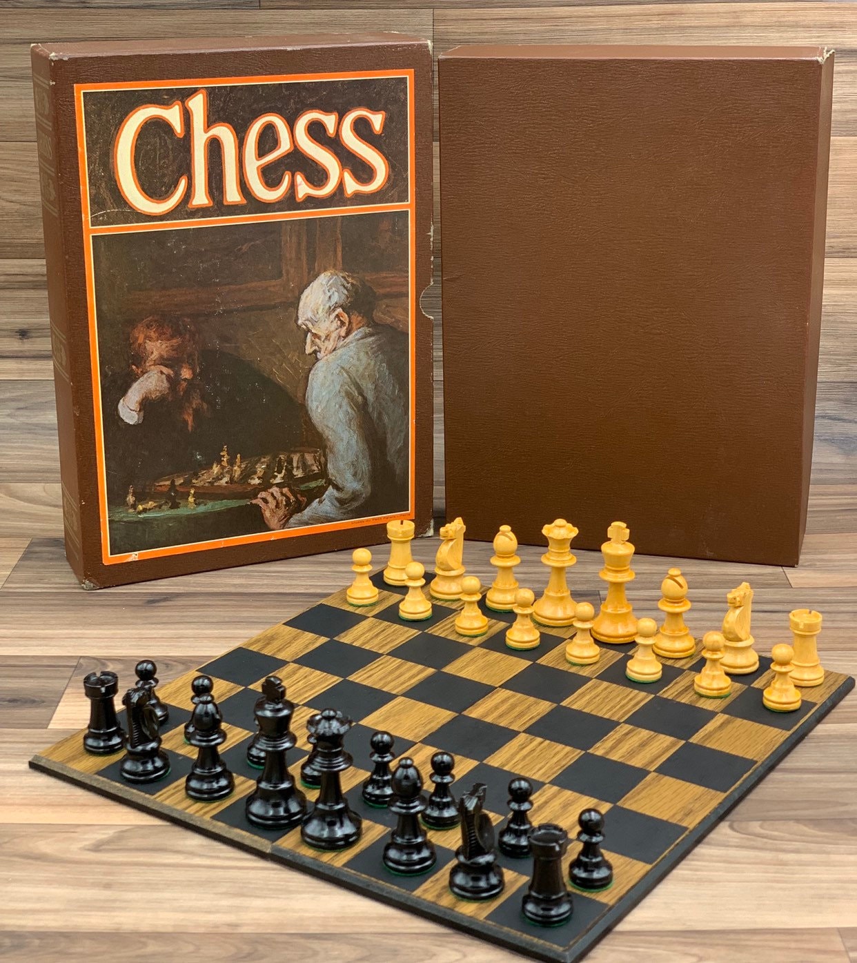Vintage Wood Chess Set Staunton Chess 3m Bookshelf Classic Collectors Chess And Checkers