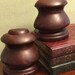 Vintage Wood Bookends Finial Bookends Dark Wood Bookends - Etsy