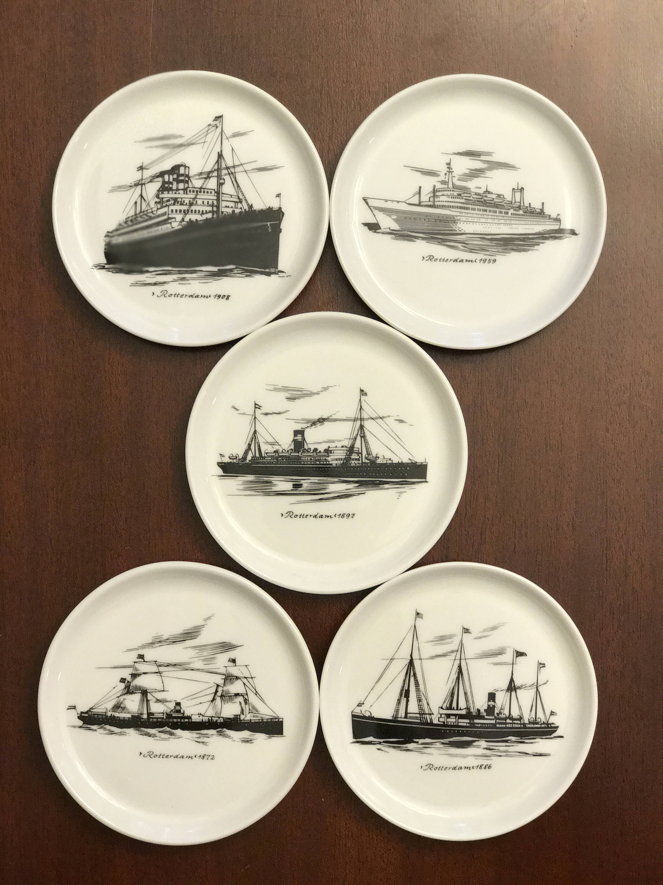 MidCentury Nautical ship Coasters by Fürstenberg Keramik, set of five ...