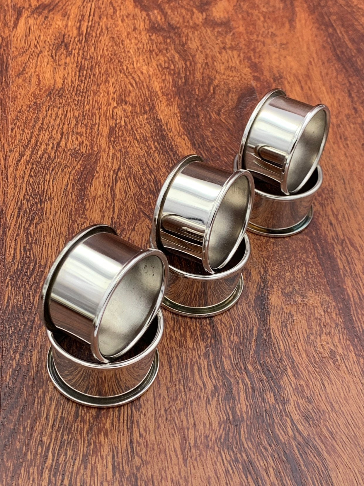 Vintage Silver plated Napkin Rings, Rolled rim Napkin rings, 6 piece ...