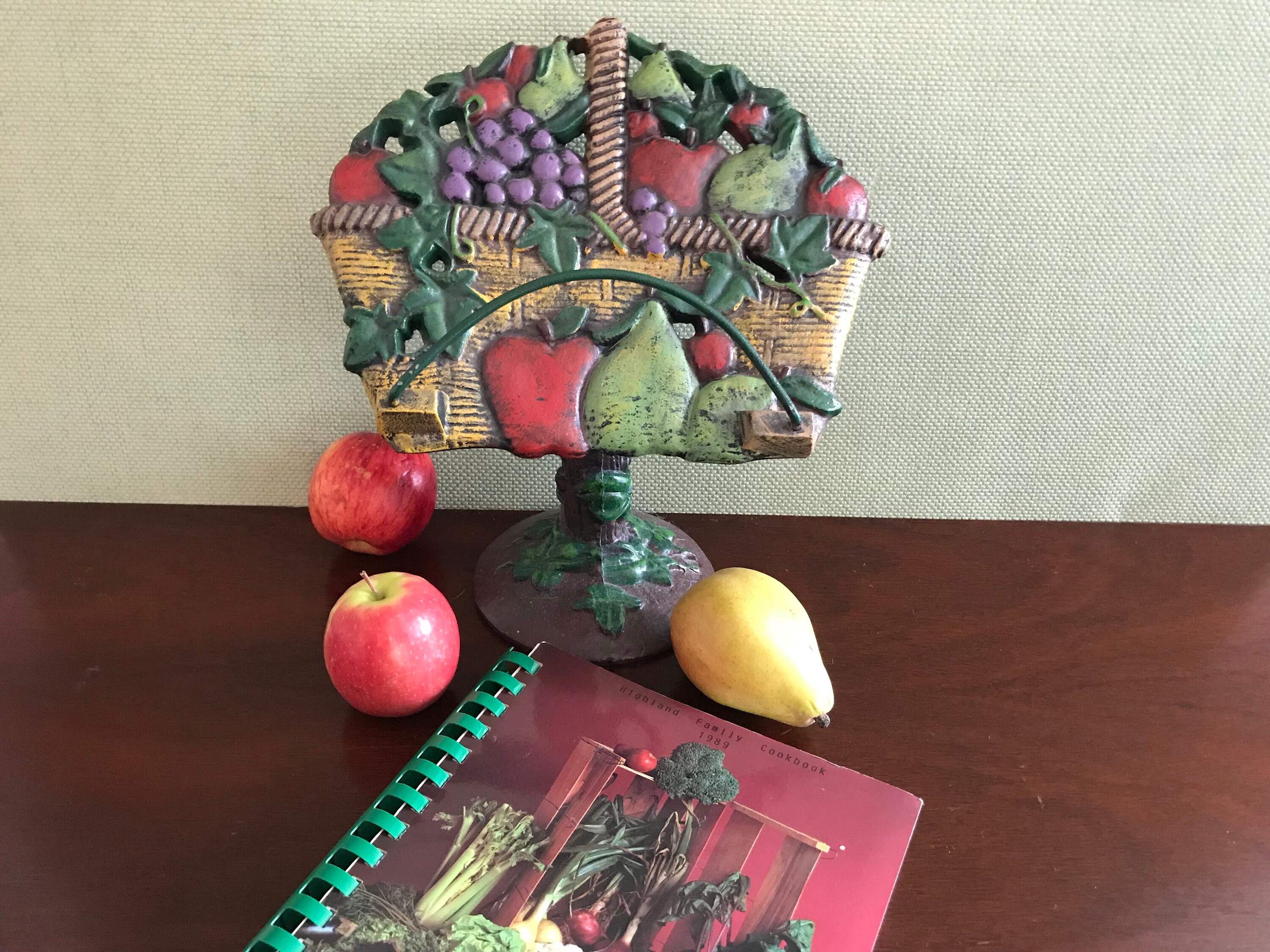 Cast iron book display stand, cookbook stand, Fruit book stand ...