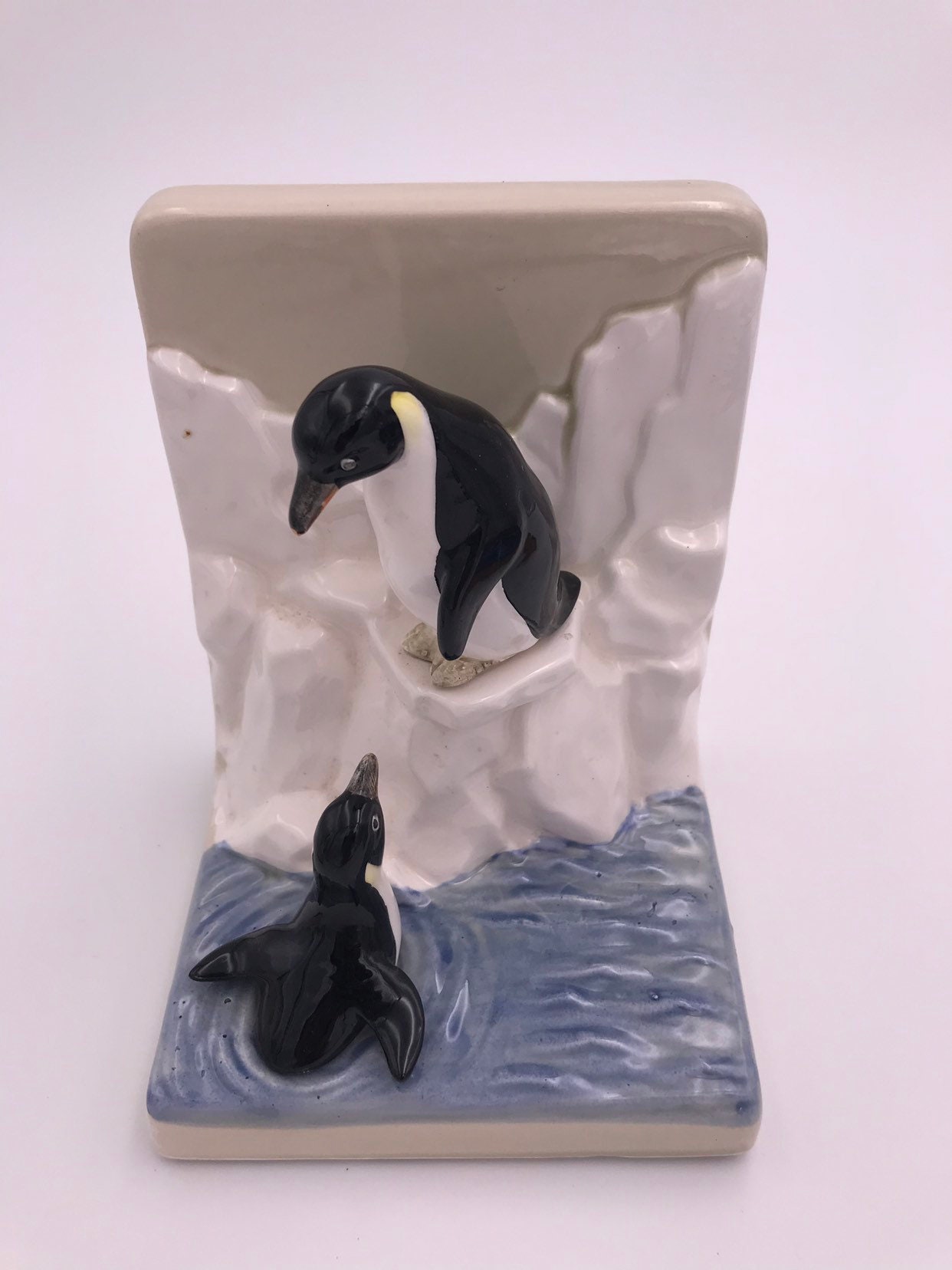 Vintage Penguin Music Box and Bookend, Otagiri Collectible porcelain ...
