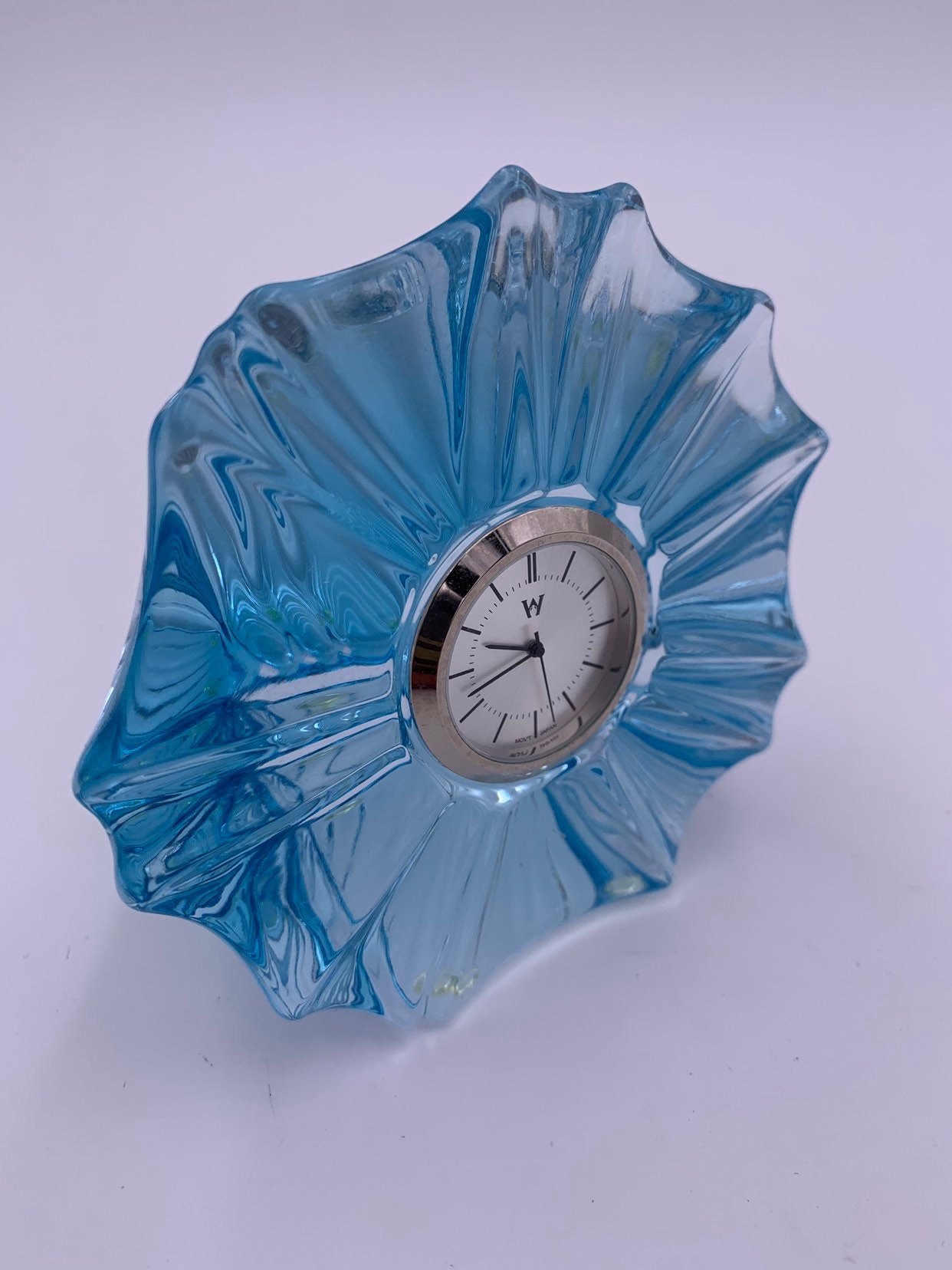 Wedgwood Blue Crystal Starburst Clock, Turquoise Star shaped desk clock ...