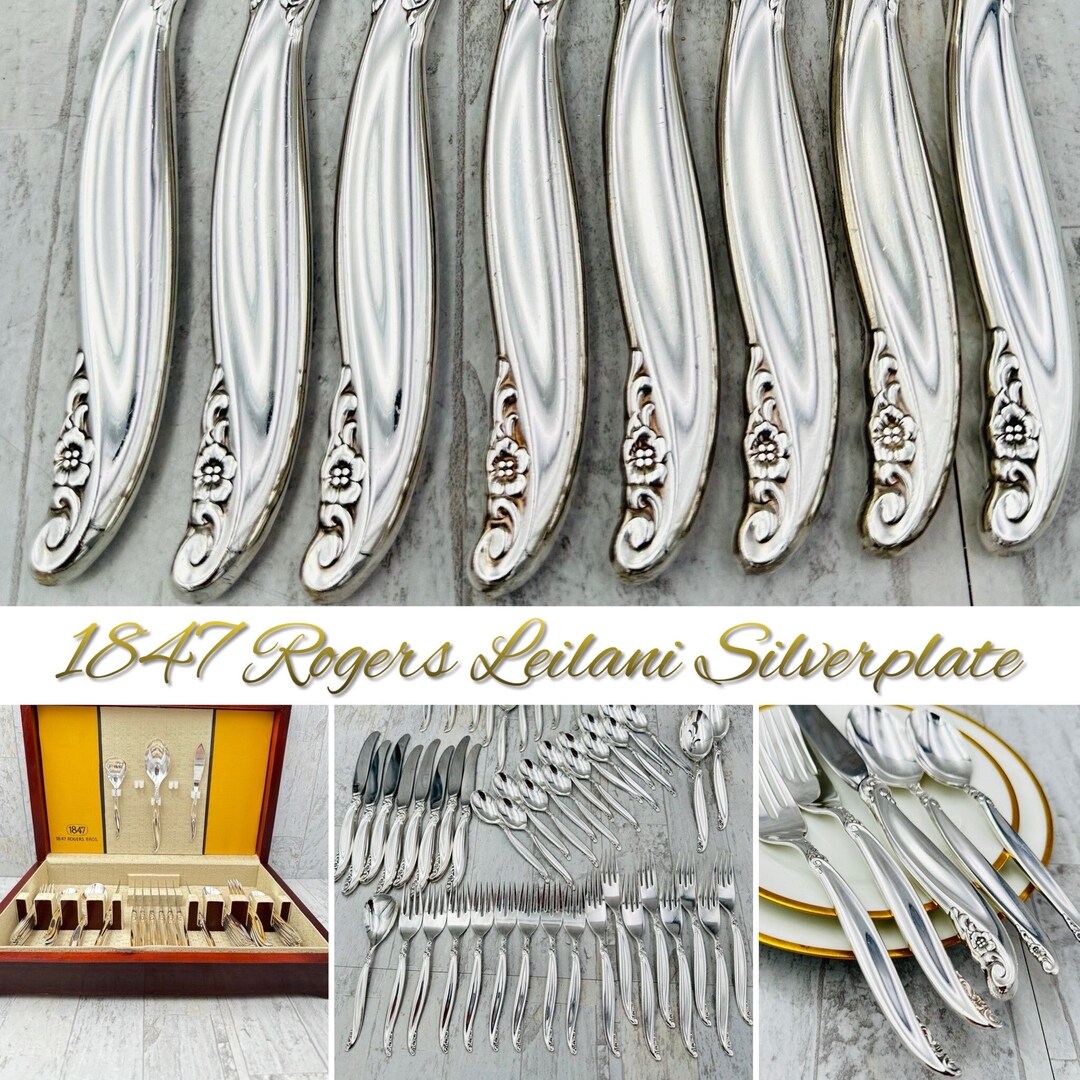 Vintage Silverware Set, Rogers Leilani Service for 8, Silverware Chest ...