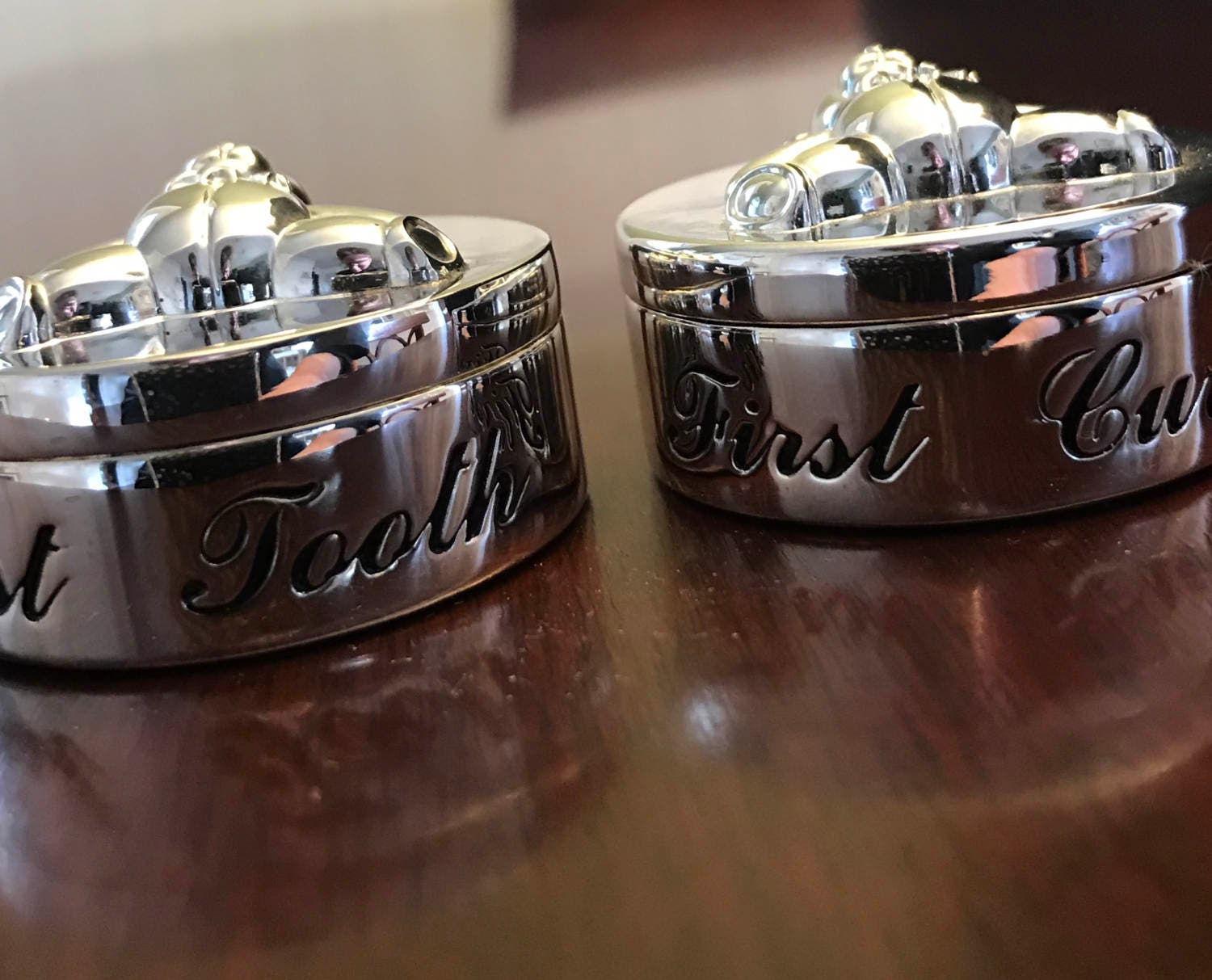 Baby First Keepsake Boxes, First Tooth First Curl, Silver Plated Velvet ...