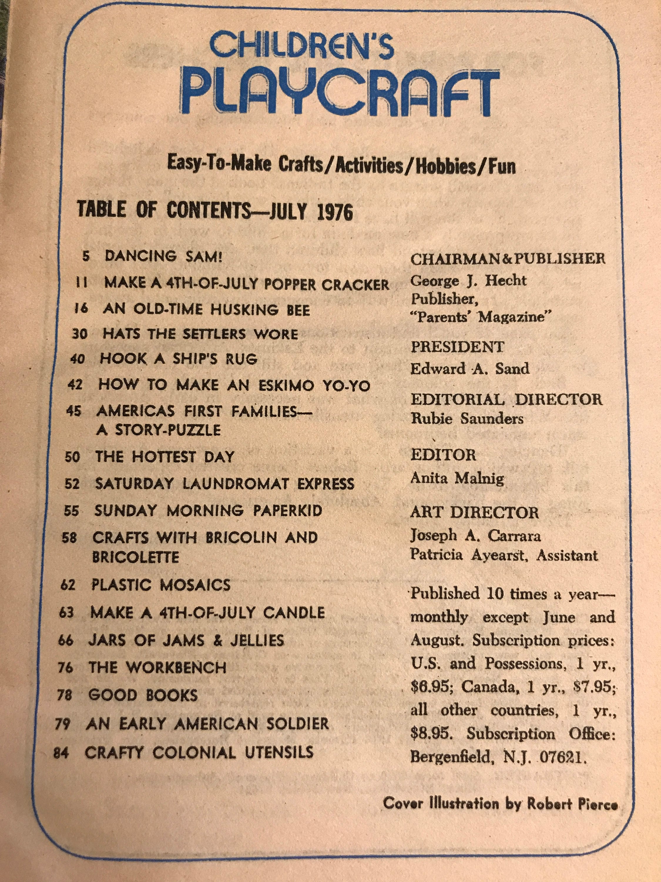 Vintage Childrens Playcraft Magazine, Patriotic Bicentennial Issue ...