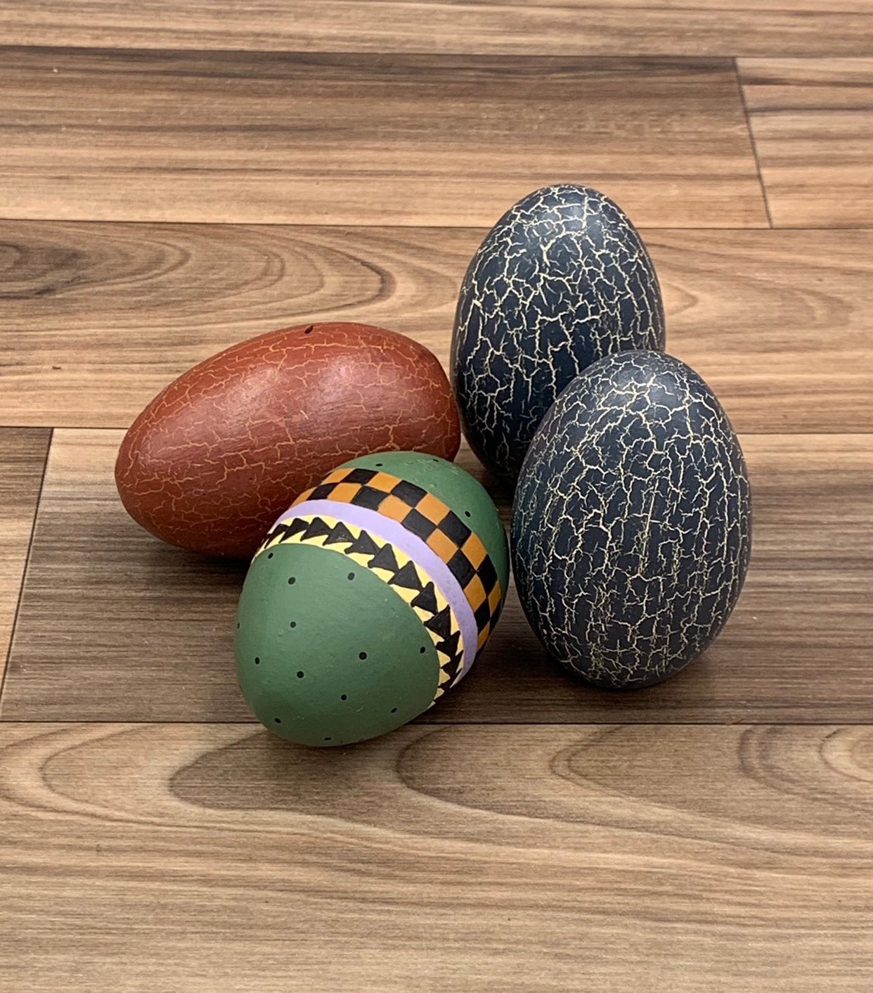 Painted Wooden Eggs, Rustic Farmhouse Decor, Country Kitchen