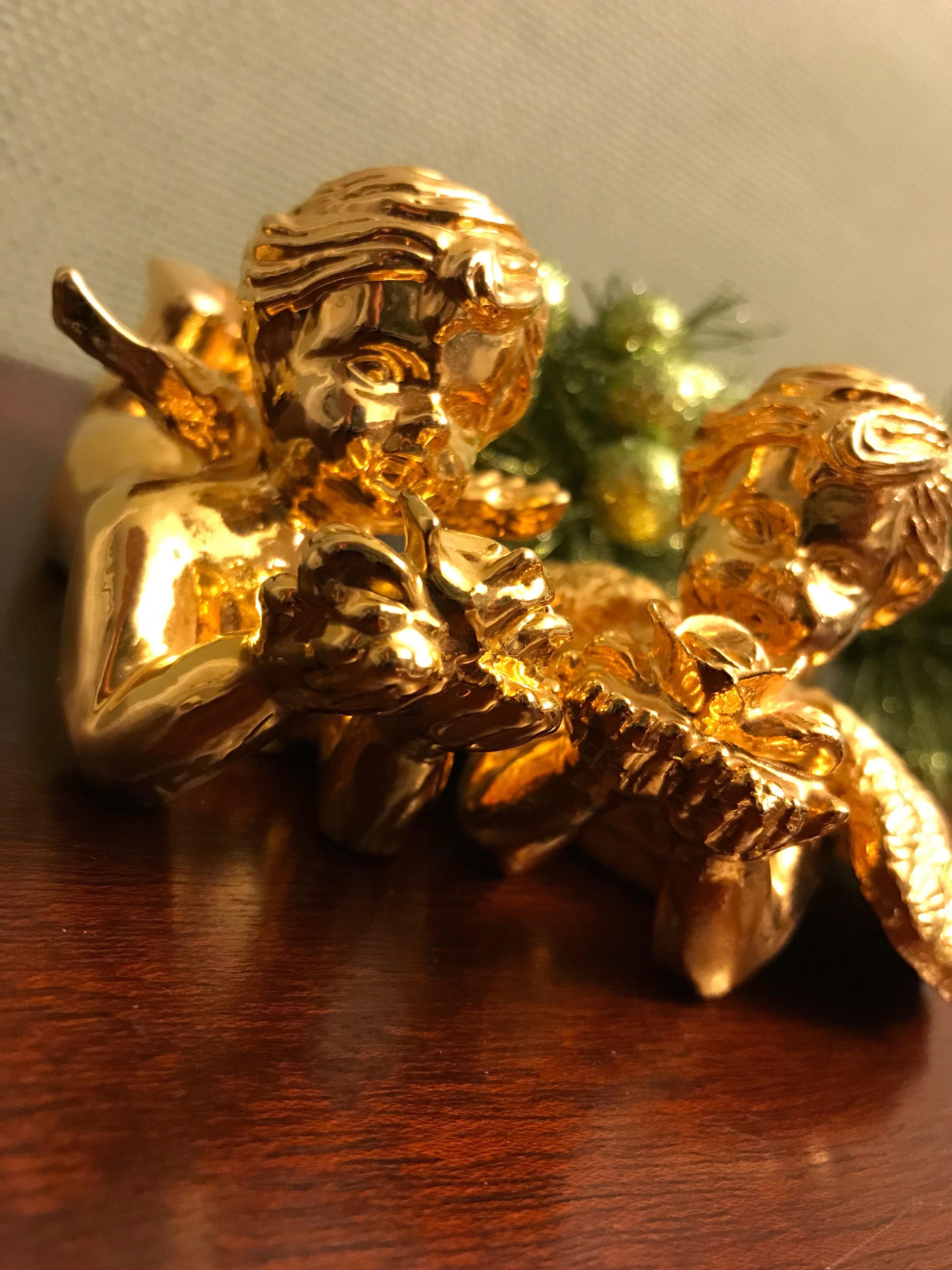 Valentine Gold Cherubs, Golden Angels, Valentine Angels, Gold Angel ...