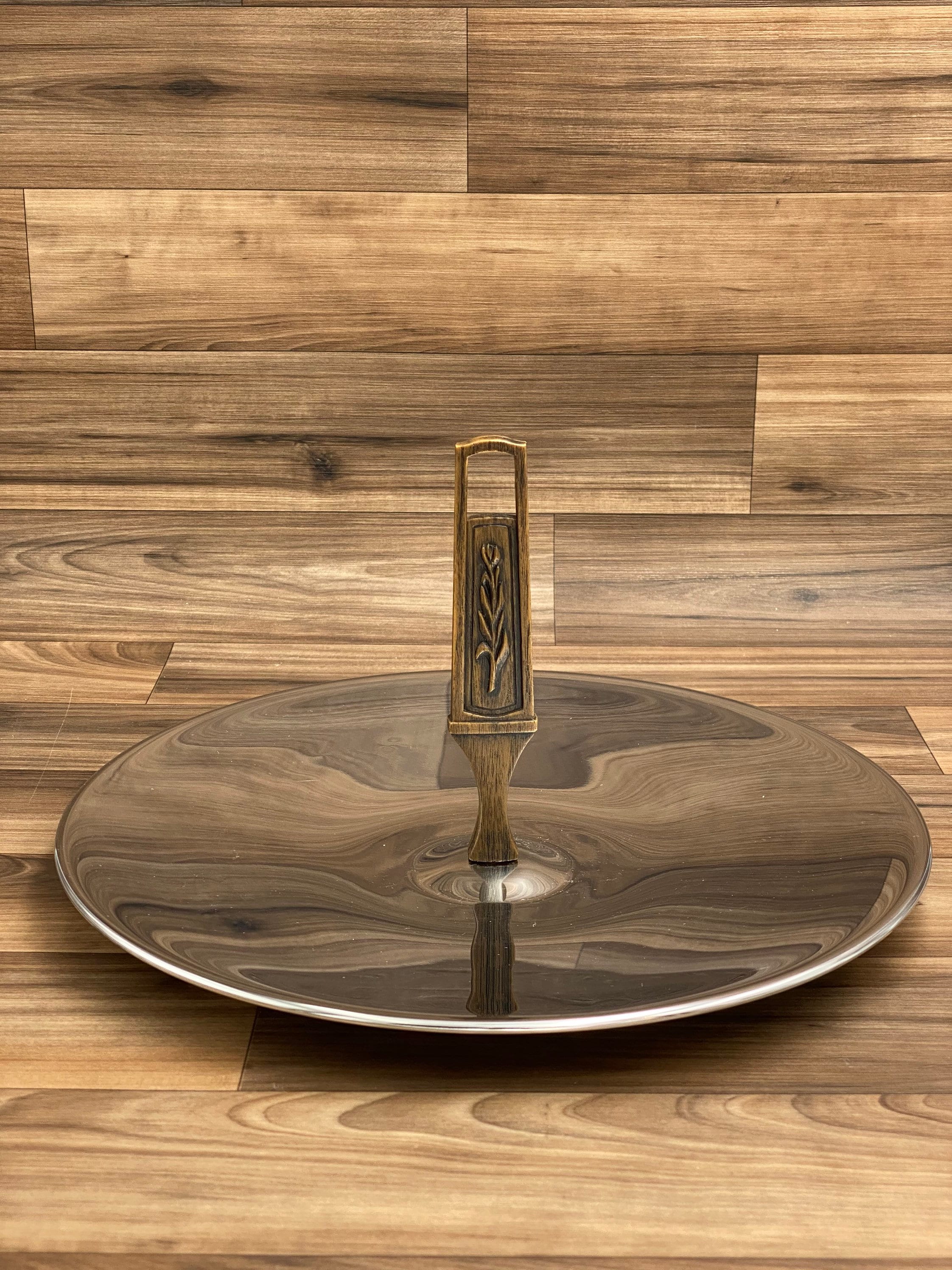 Vintage Kromex Serving Tray, Mid Century Chrome Tray, large Wood ...