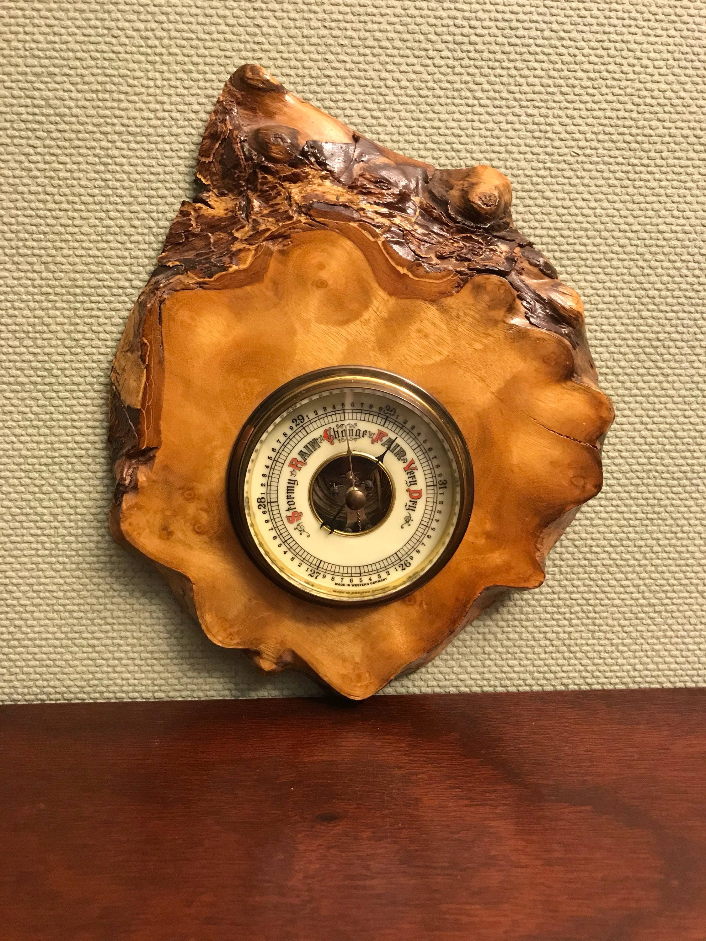 Vintage Barometer, Rare Myrtlewood Barometer, Rustic Cabin Style ...