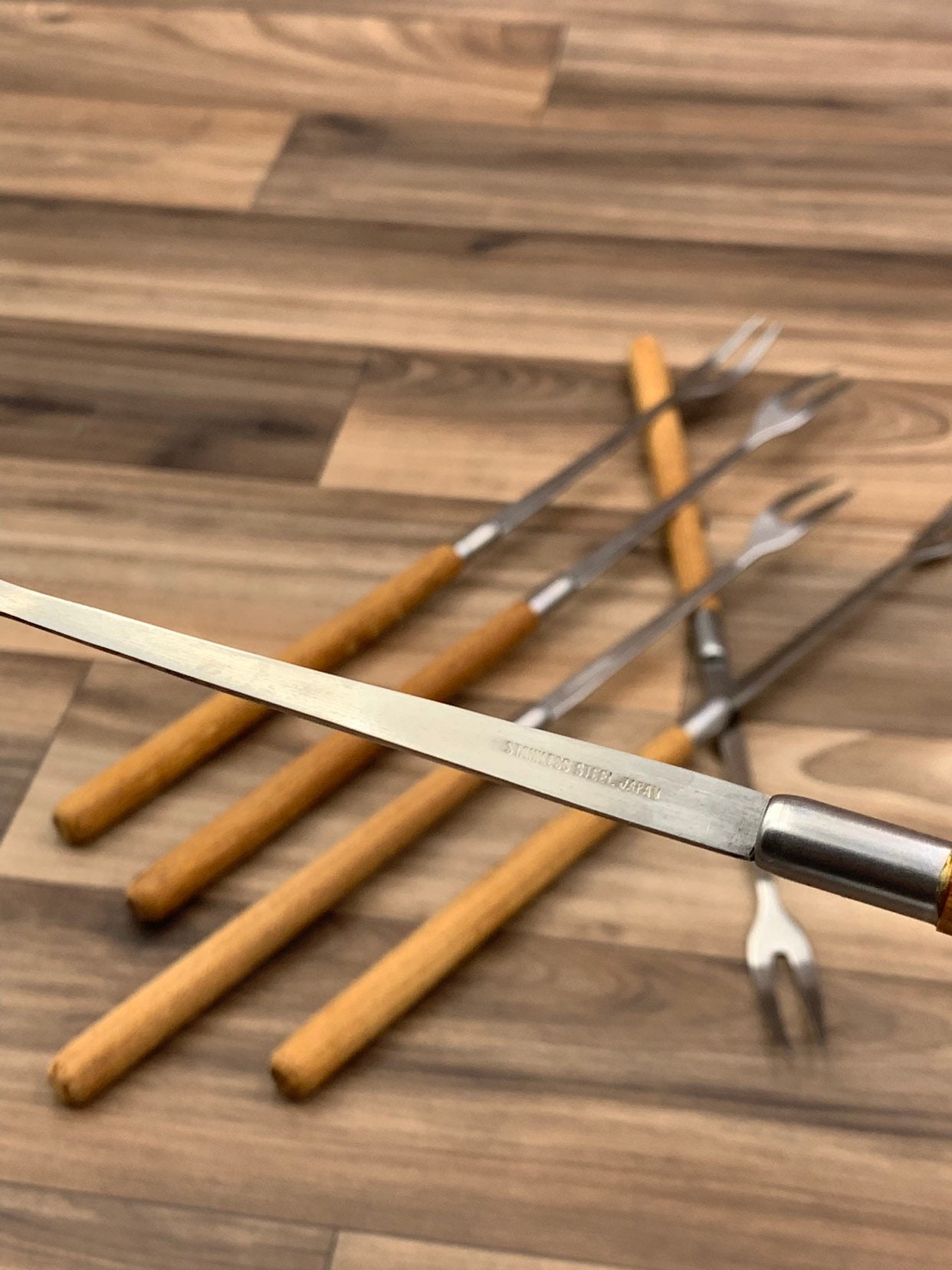Vintage Fondue Forks Teakwood Danish Modern, Set of 6 fondue forks ...