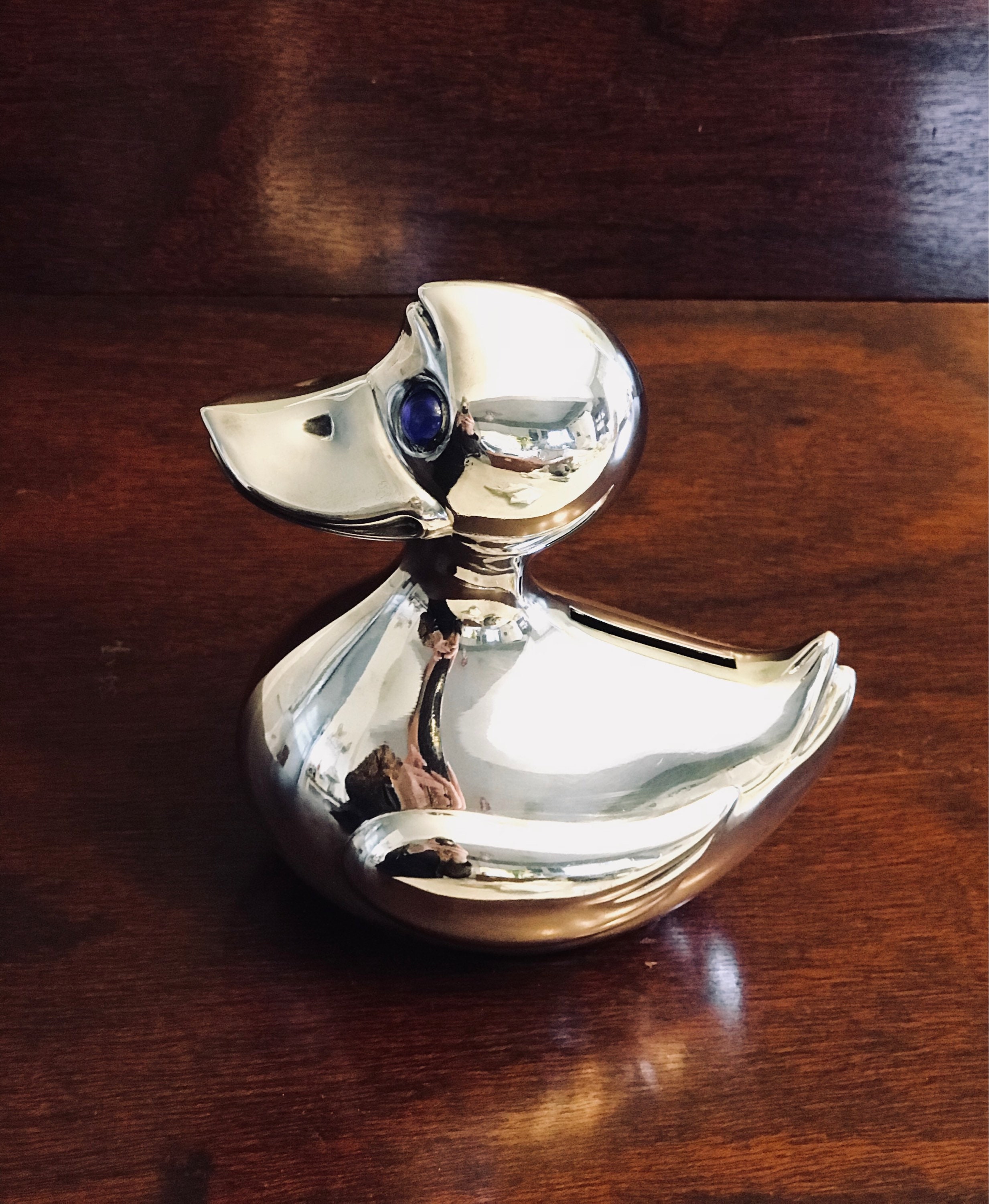 Duck Coin bank, Vintage Silverplated Duck bank, Waterfowl Decor ...