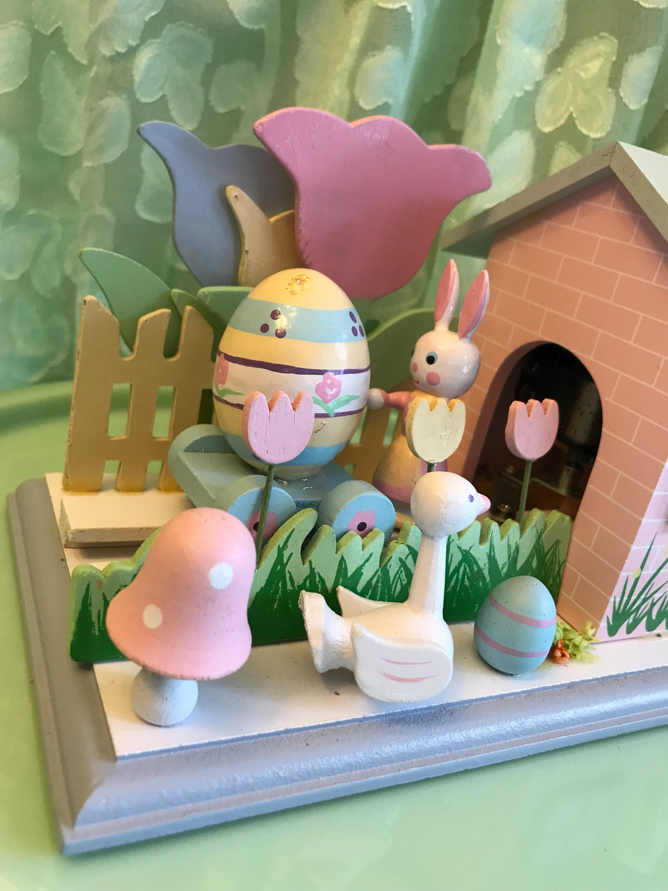 Vintage Easter Train Music Box, Collectible Easter Music Box, Animated ...