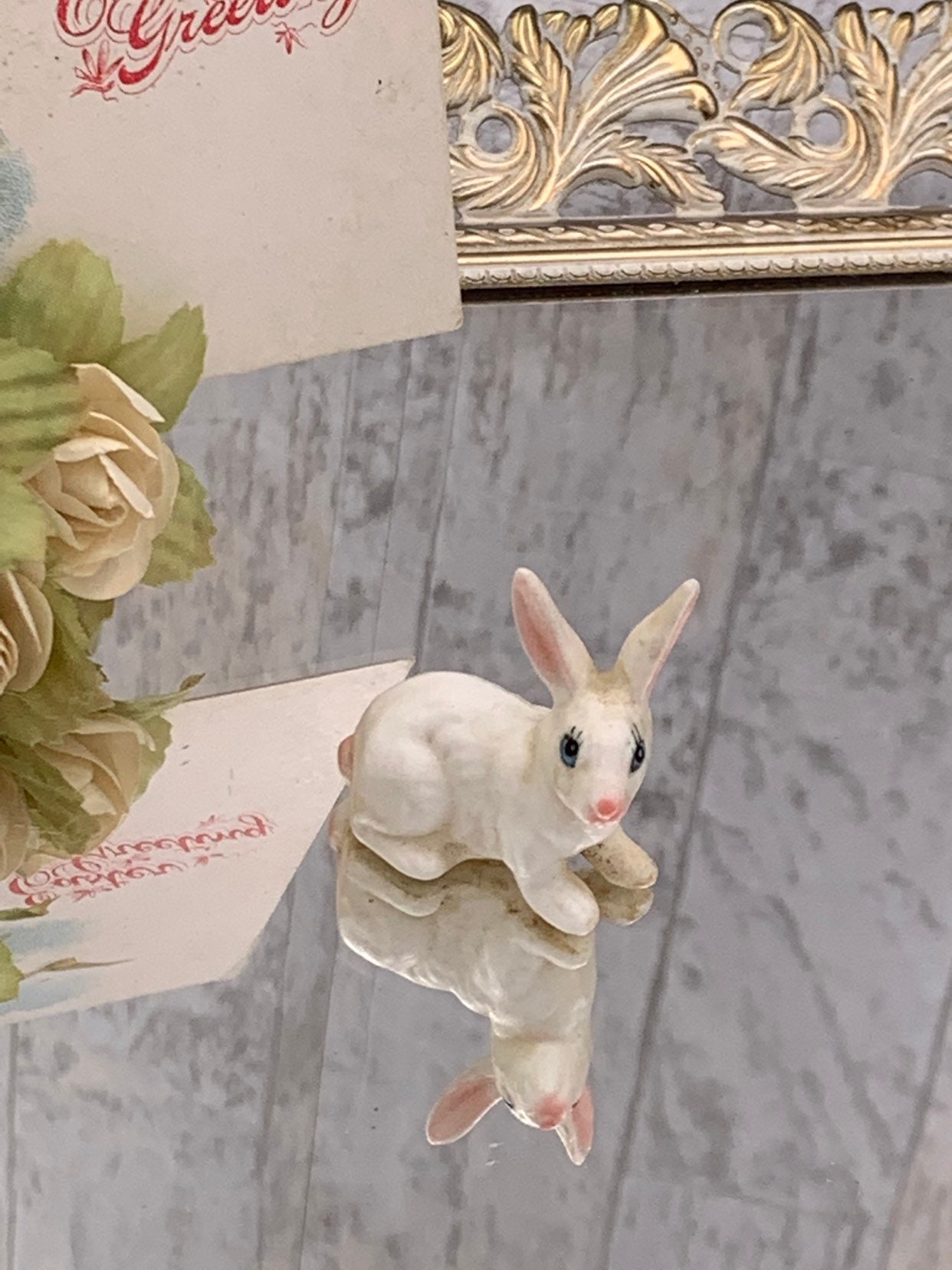 Vintage Miniature Ceramic Bunny, Ceramic Miniature, Tiny Easter Bunny ...