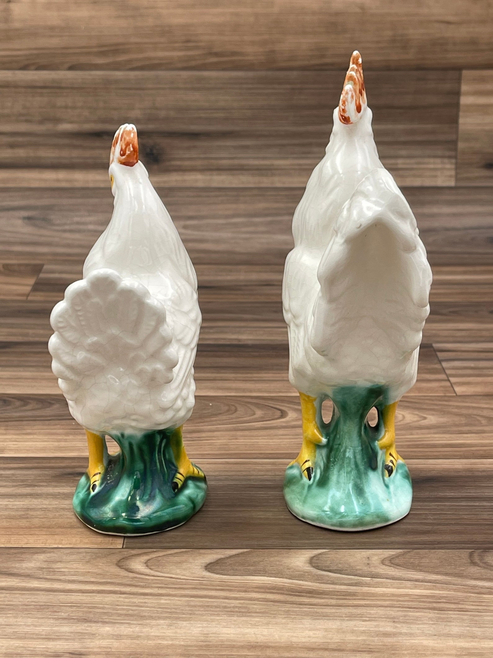 Vintage Lefton Rooster and Hen Chicken Figurines, Rustic Farmhouse Home ...