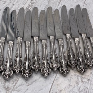 Vintage Stainless Flatware Set, Large Service for 12 Rose Pattern ...