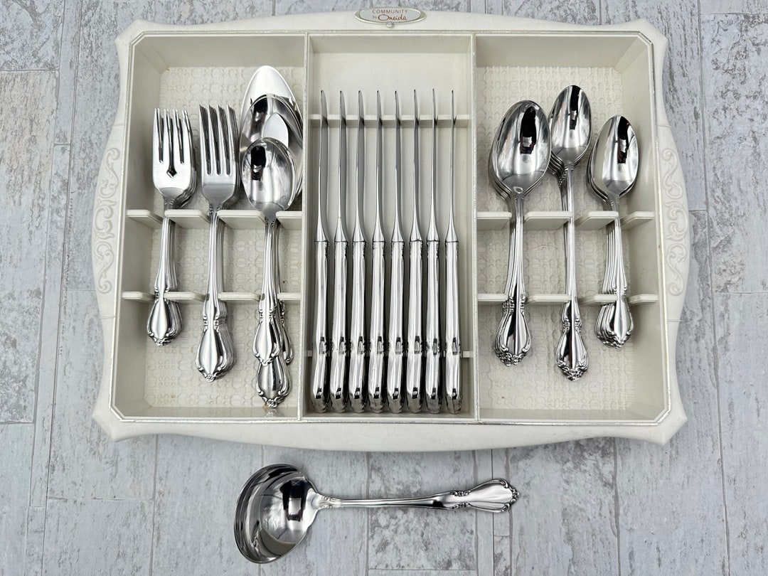 Oneida Flatware Set, Chateau Deluxe Stainless With Silverware Tray ...