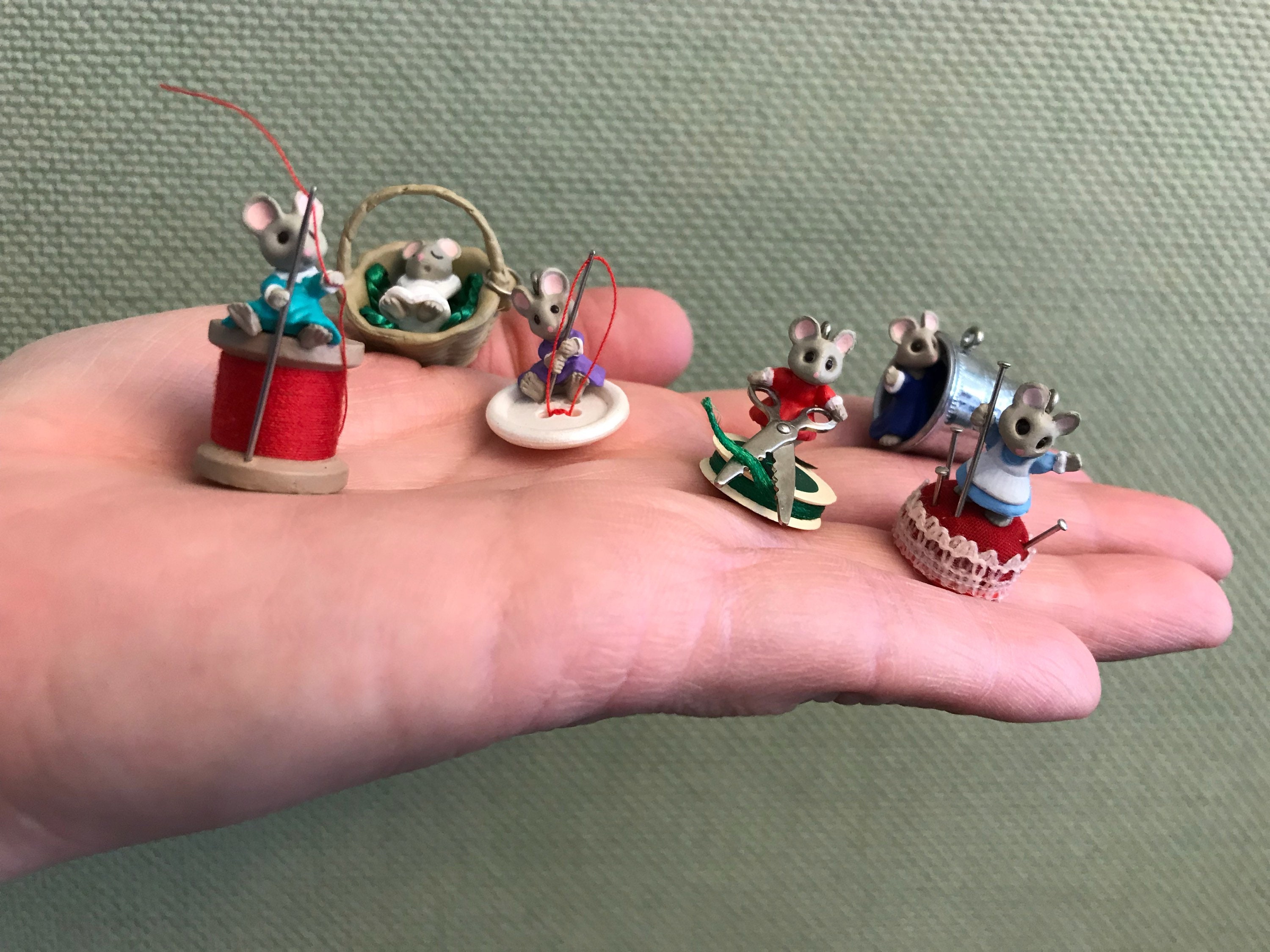 Tiny Mice miniatures, Sew Sew Tiny Mice ornaments, Hallmark Mice ...