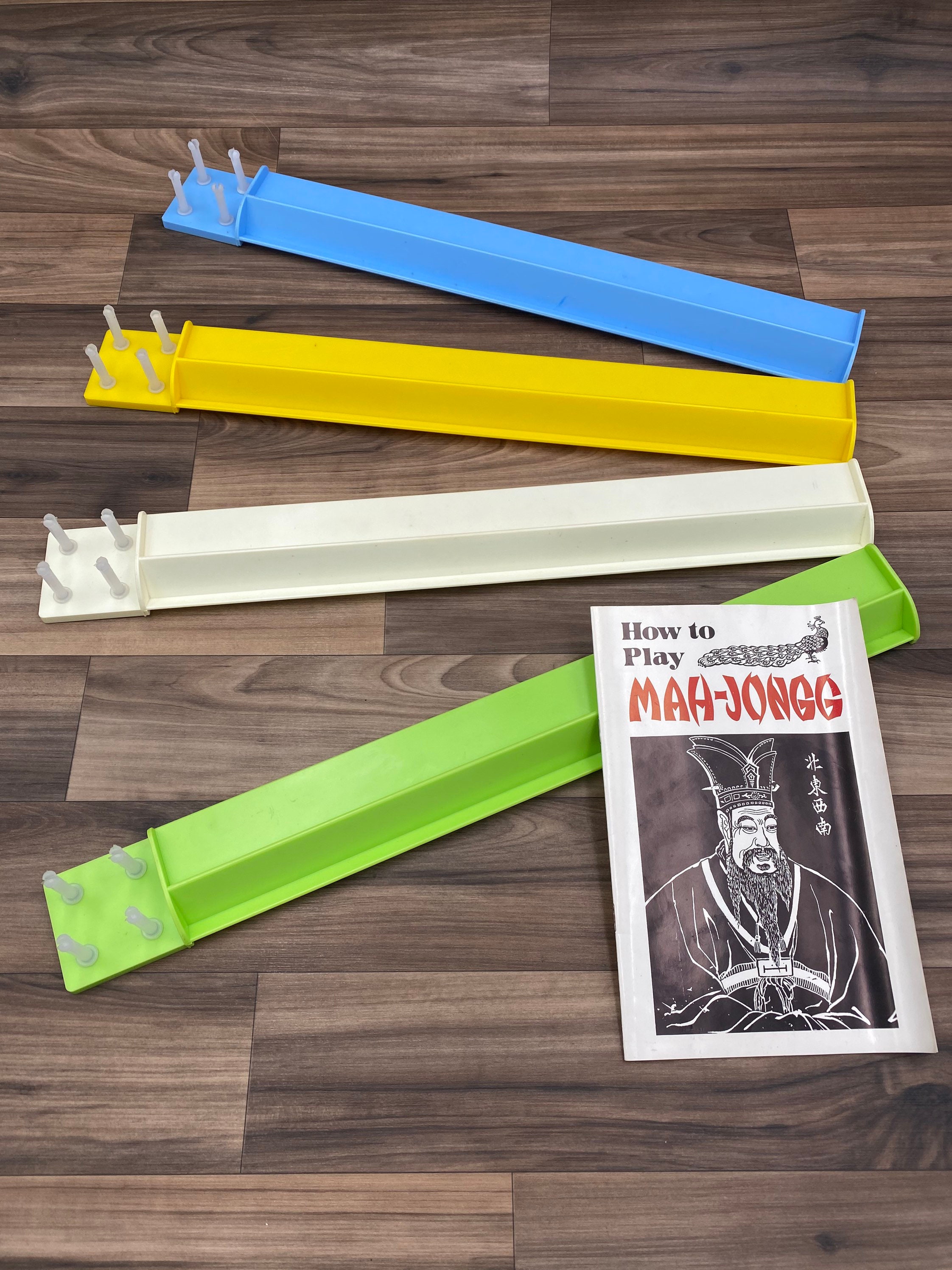 Vintage Mahjong Game Trays and Intruction Book, Chinese Game of Four ...