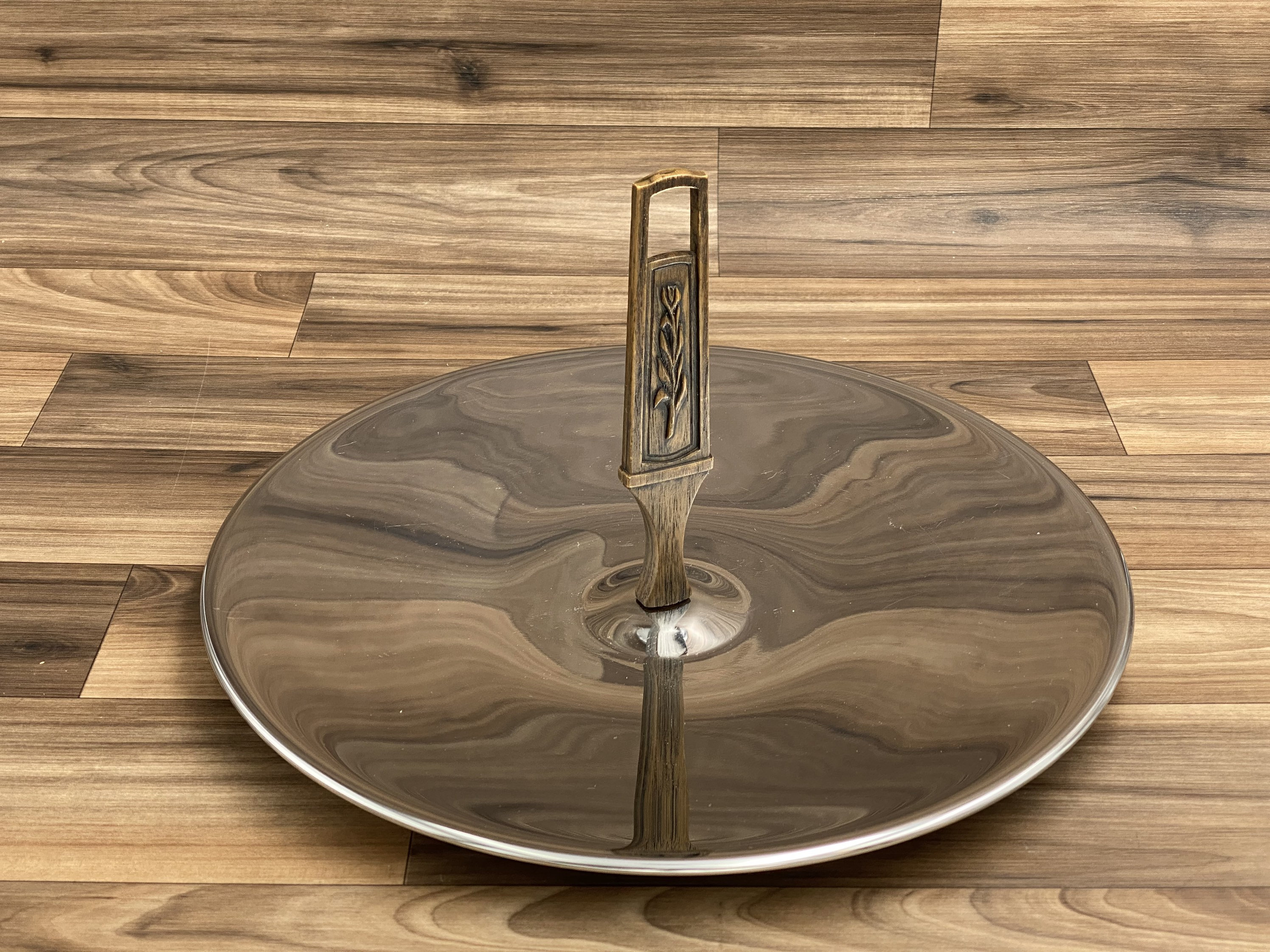 Vintage Kromex Serving Tray, Mid Century Chrome Tray, large Wood ...