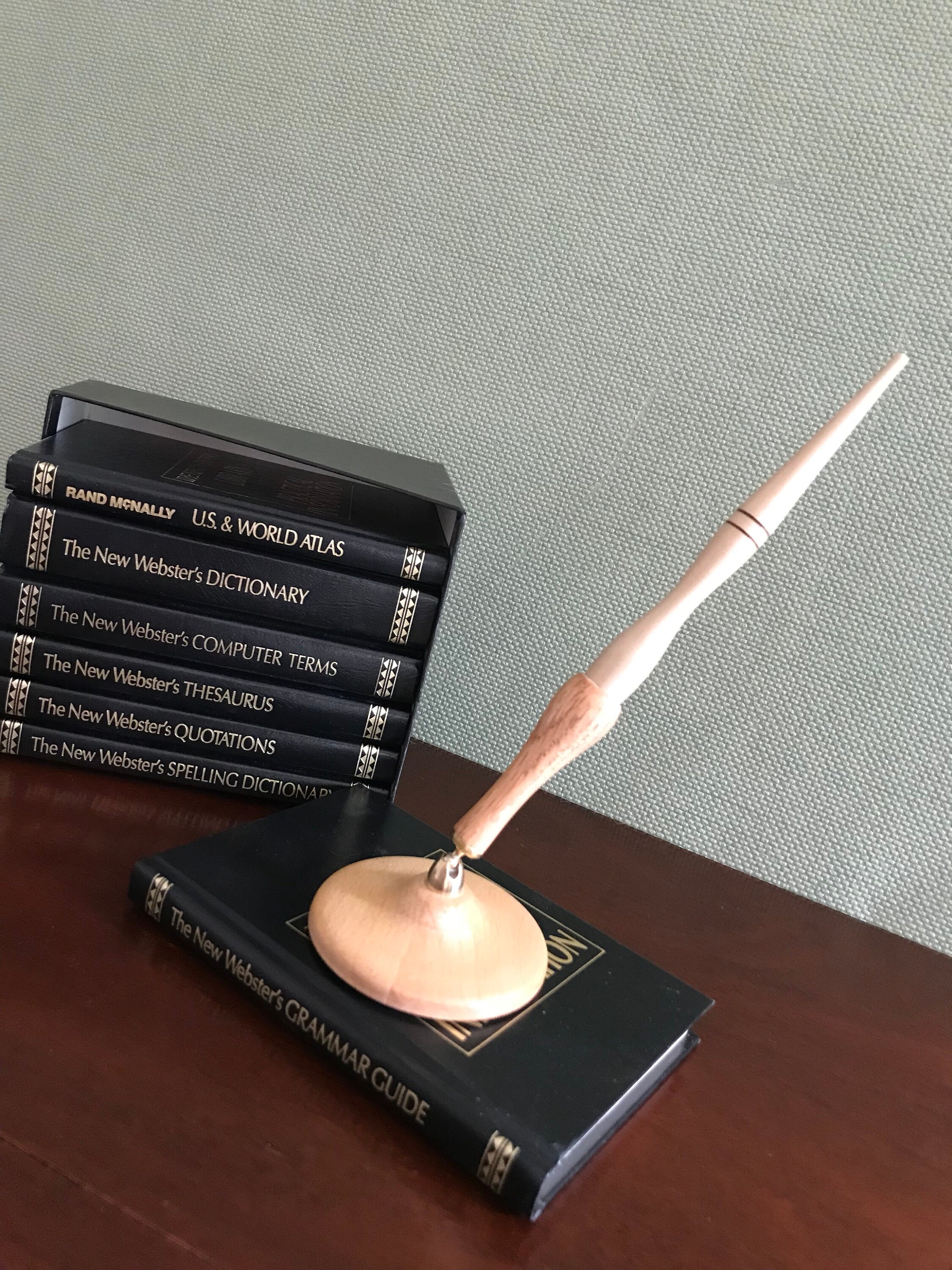 Vintage exotic wood Desk Pen and Holder, Hand crafted wood pen ...