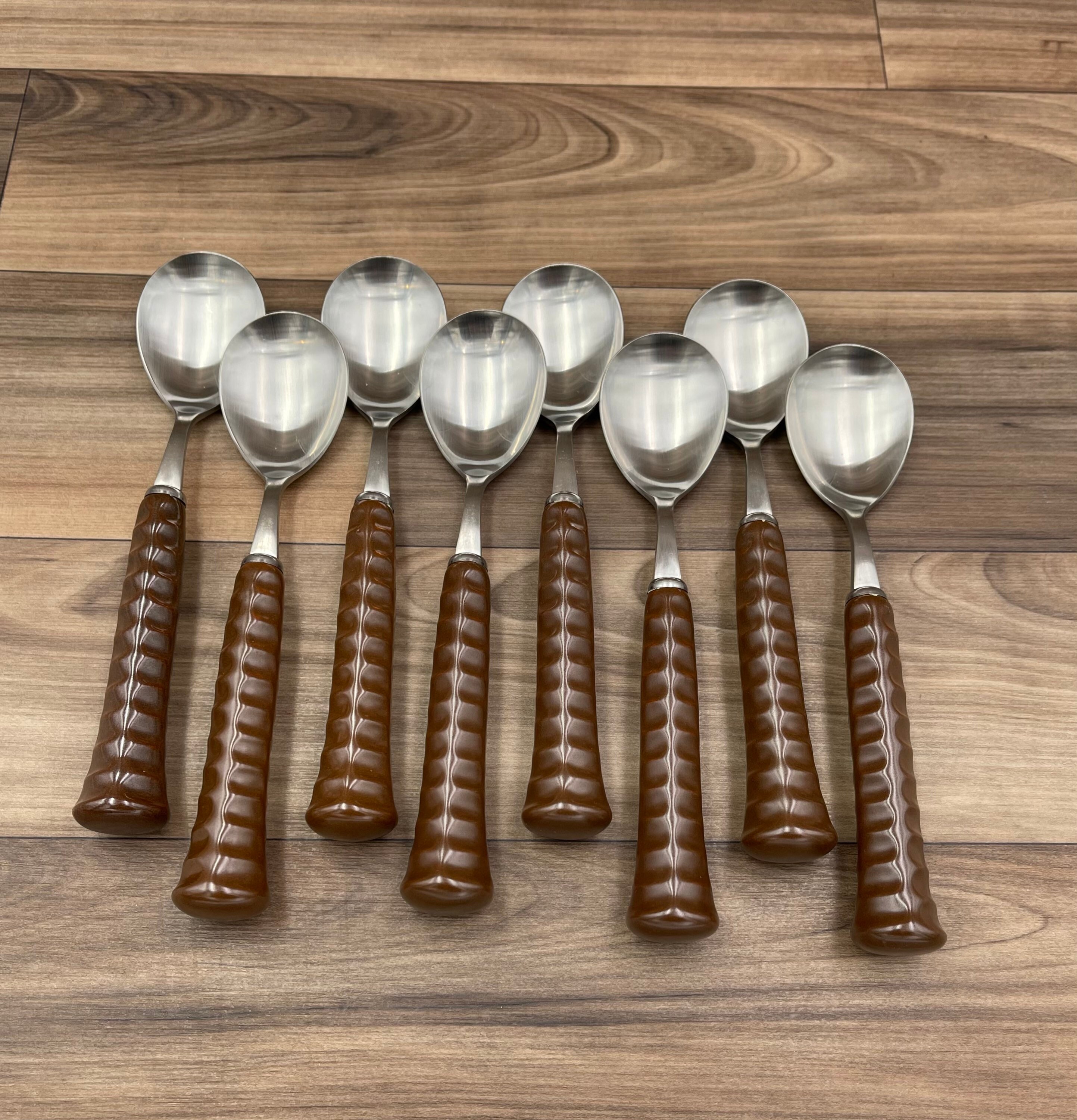 Mid Century Flatware set, RARE Noritake Iron Brown Vintage Silverware set