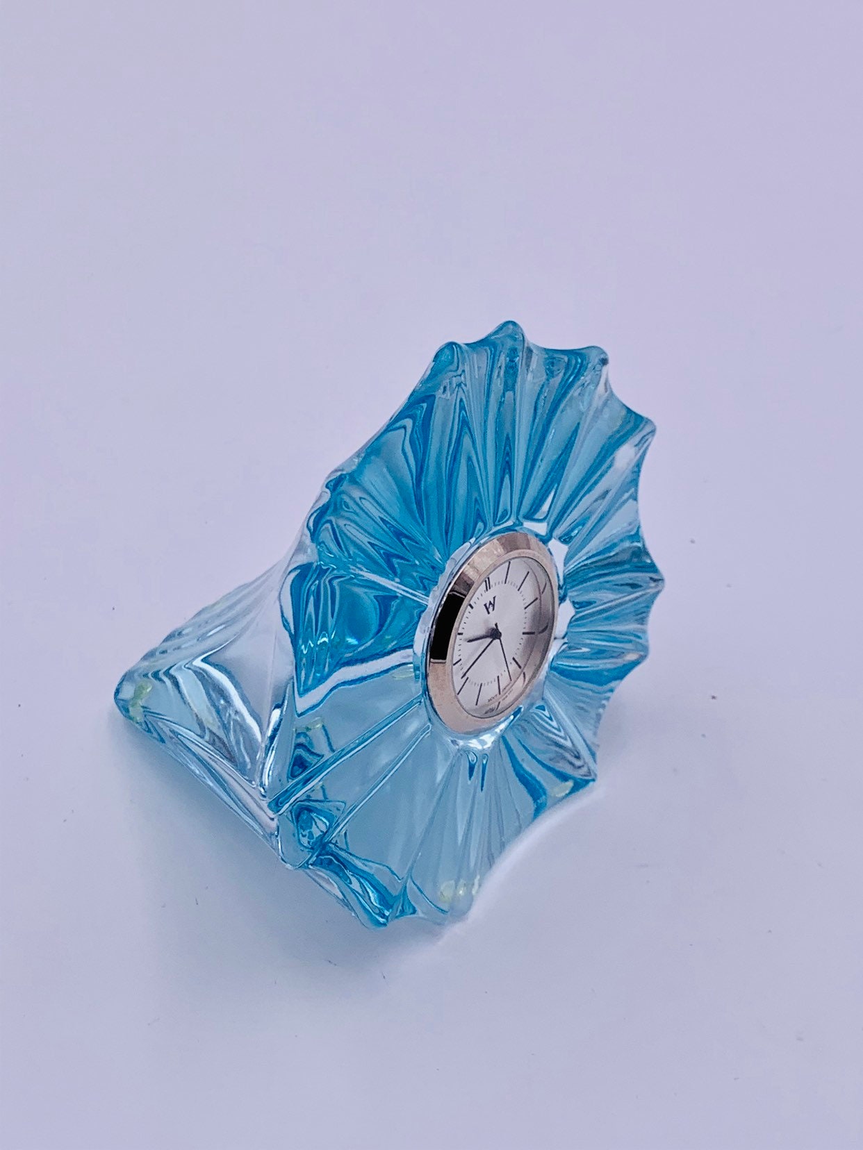 Wedgwood Blue Crystal Starburst Clock, Turquoise Star shaped desk clock ...