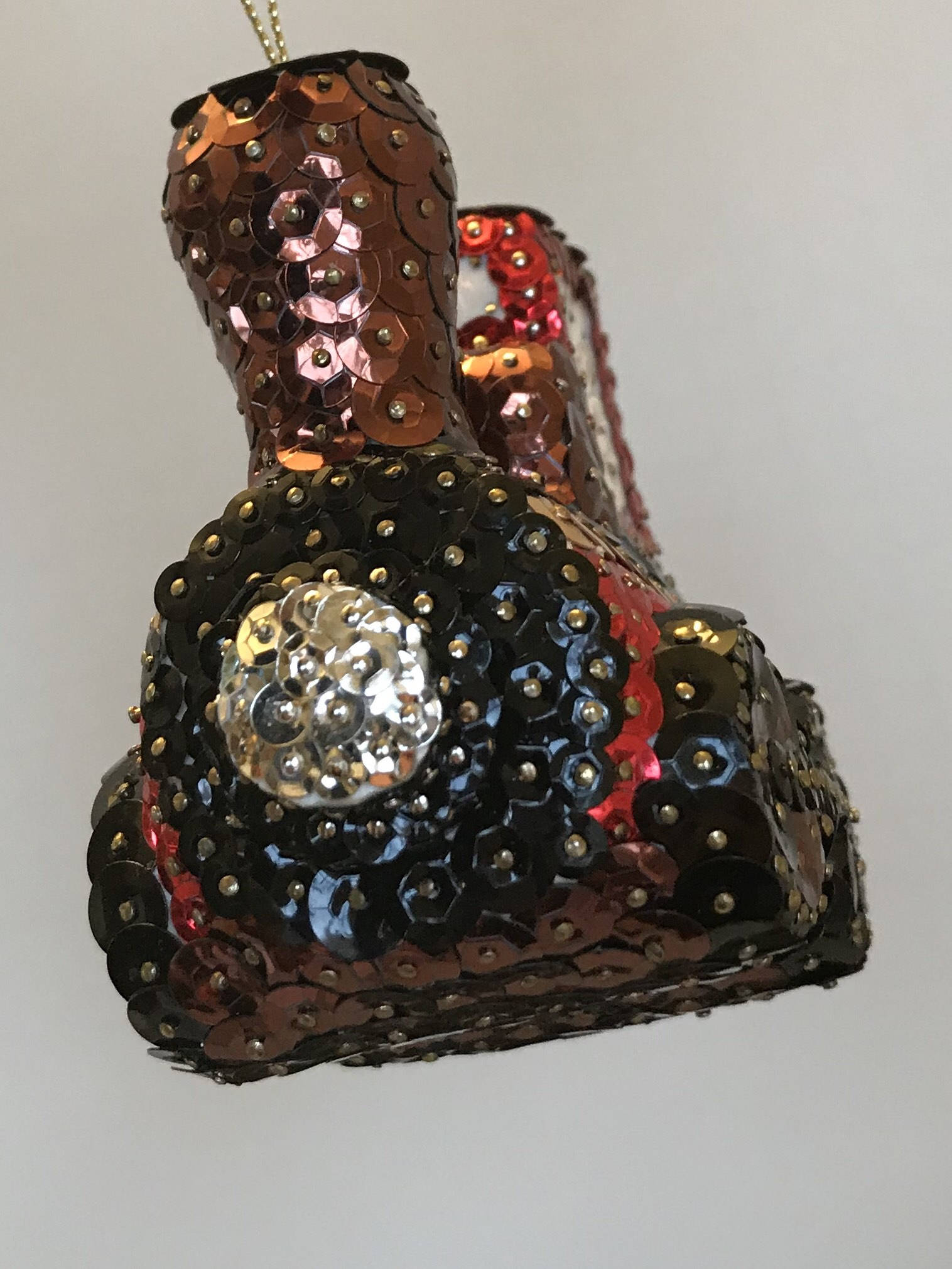 Vintage Train Ornament, sequined train, collectible Train Bauble ...