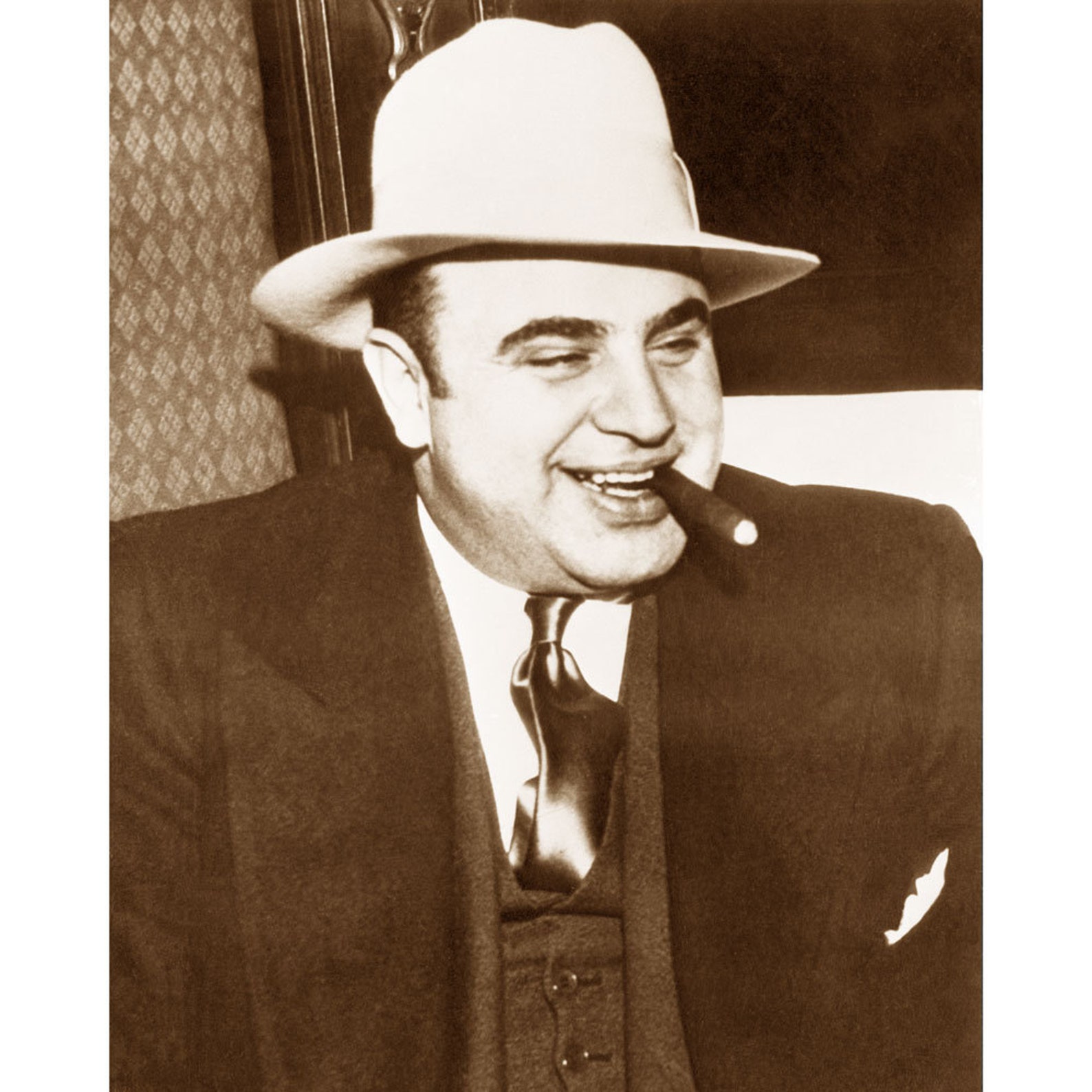 Scarface Al Capone With Cigar Quality Reprint of a Vintage Photo - Etsy