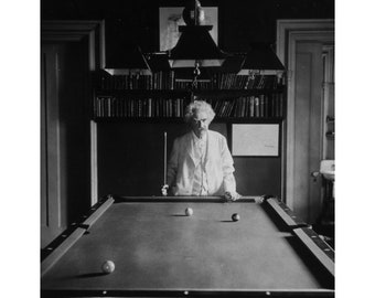 Mark Twain Plays Billiards - Quality Reprint of a Vintage Photo - Etsy
