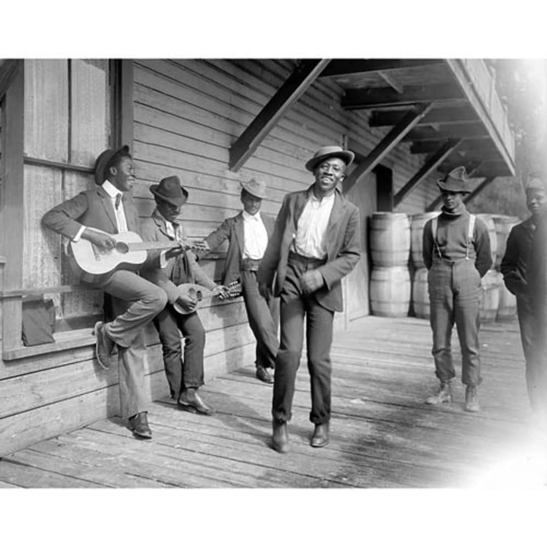 Musicians Play on Front Porch, 1903 - Quality Reprint of a Vintage ...