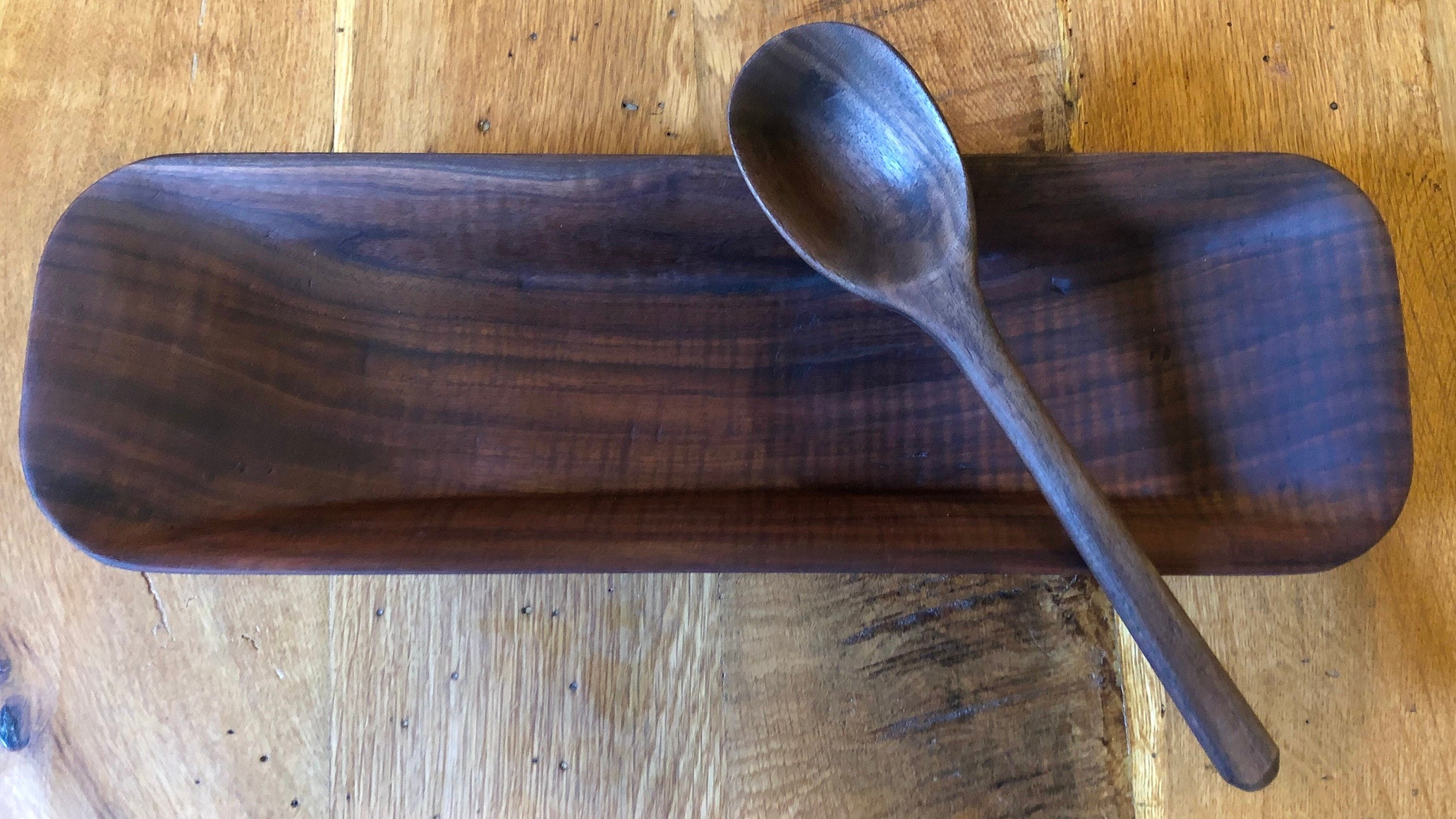 Handmade Quilted Walnut Serving Dish With Spoon - Etsy