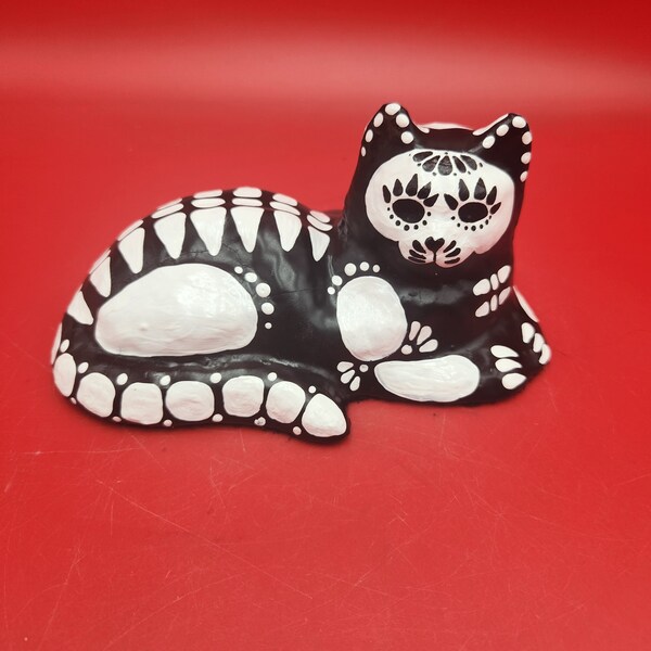 Day of the Dead Cat Statue - Etsy