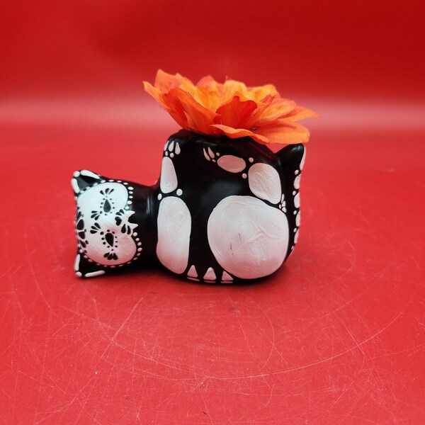 Day of the Dead Cat Statue - Etsy