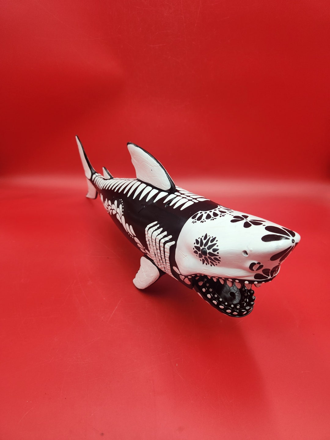 Shark Day of the Dead Shark Dia De Los Muertos Skeleton Art - Etsy