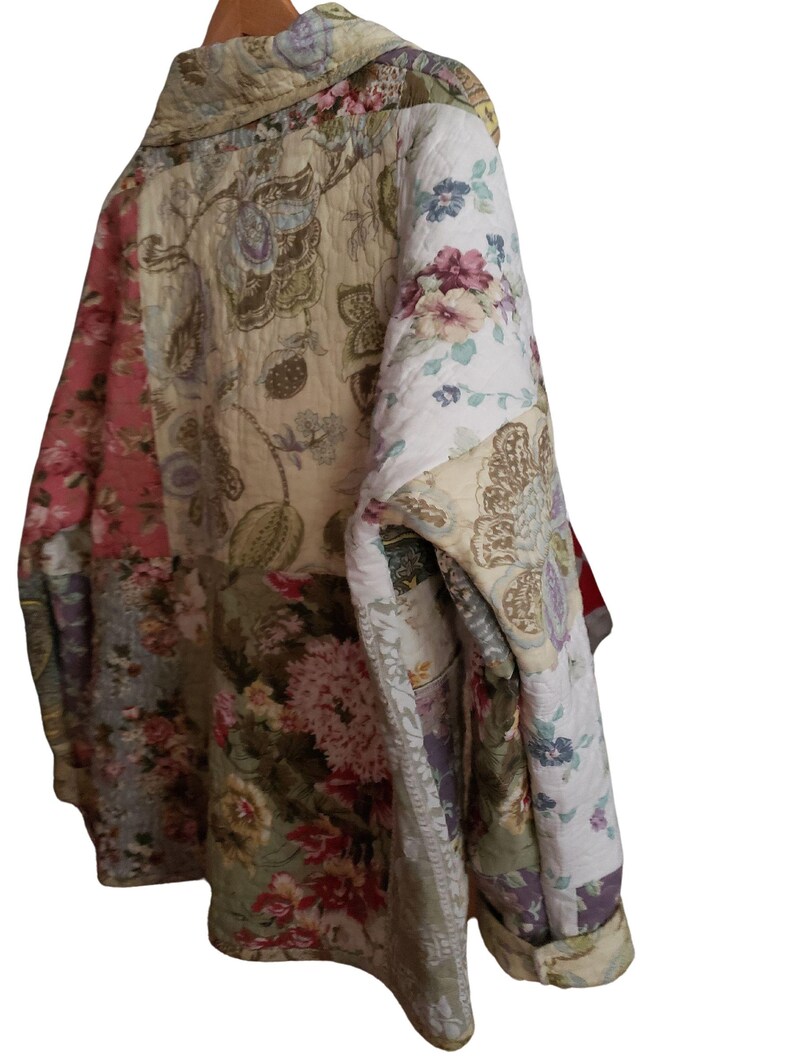 Quilt Coat Jacket Yellow Cream Toile Patch Floral Fits Most - Etsy