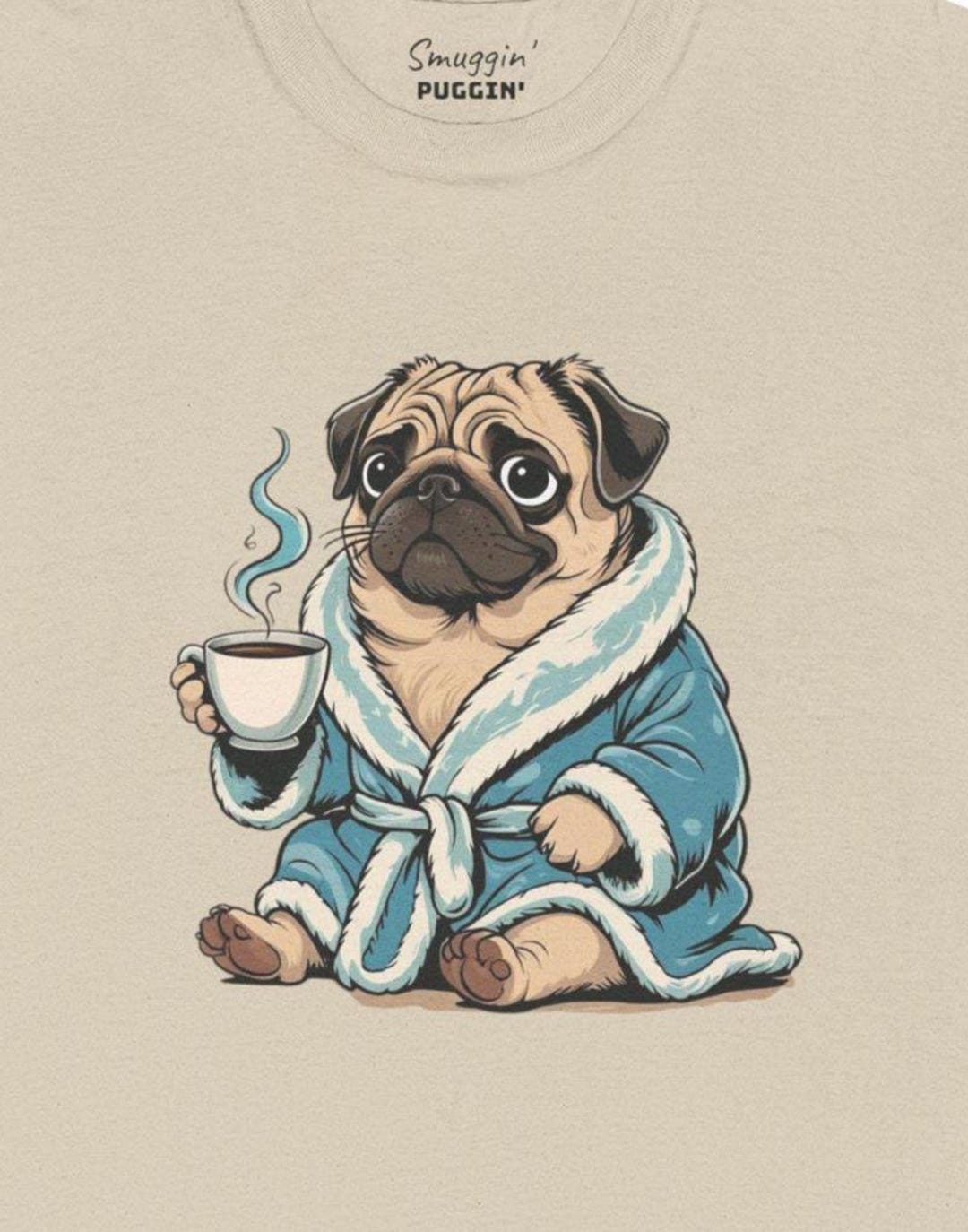 Smuggin Puggin Vintage T-shirt | Funny Pug Graphic Tee | Dog Lover Gift ...