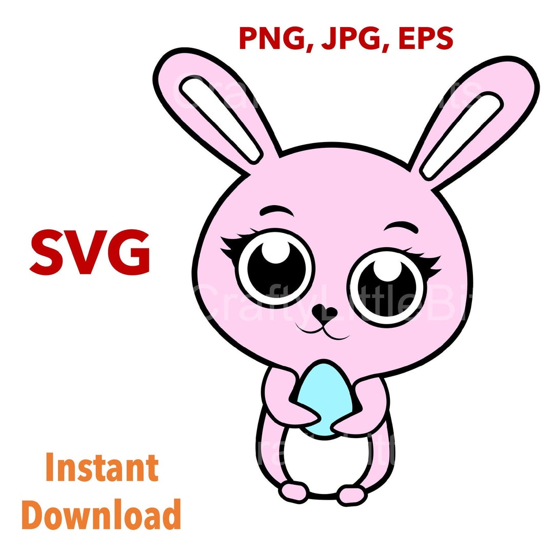 Cute Easter Bunny SVG, Bunny Clip Art, Cute Rabbit Design, Easter SVG ...