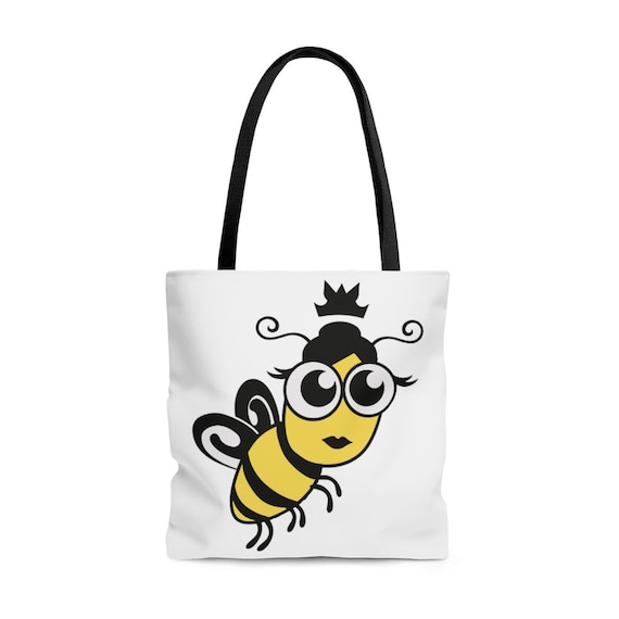 Queen Bee Tote Bag Cute Bee Book Tote Girls Overnight Tote - Etsy