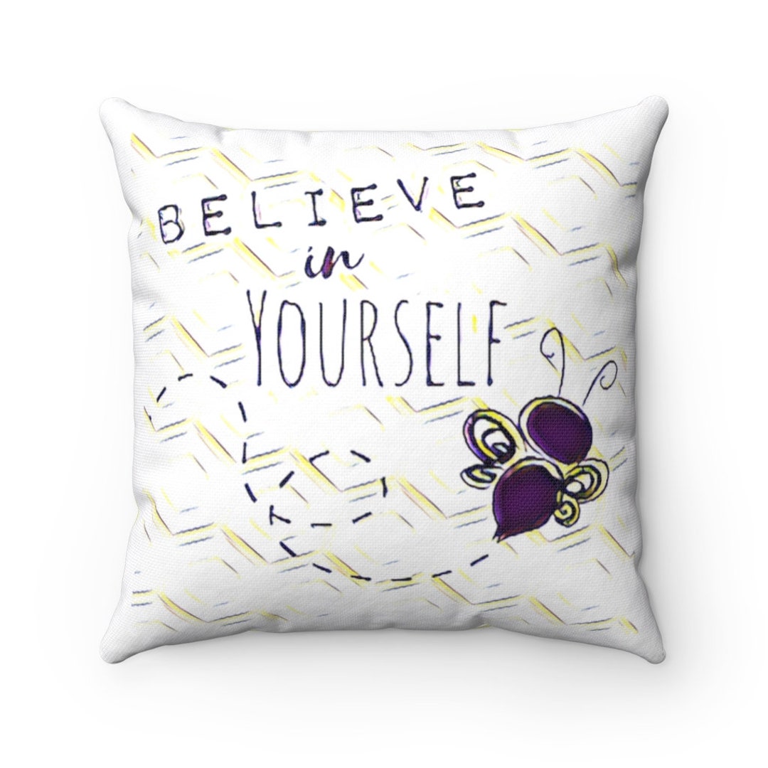 Believe in Yourself Bee Throw Pillow - Etsy