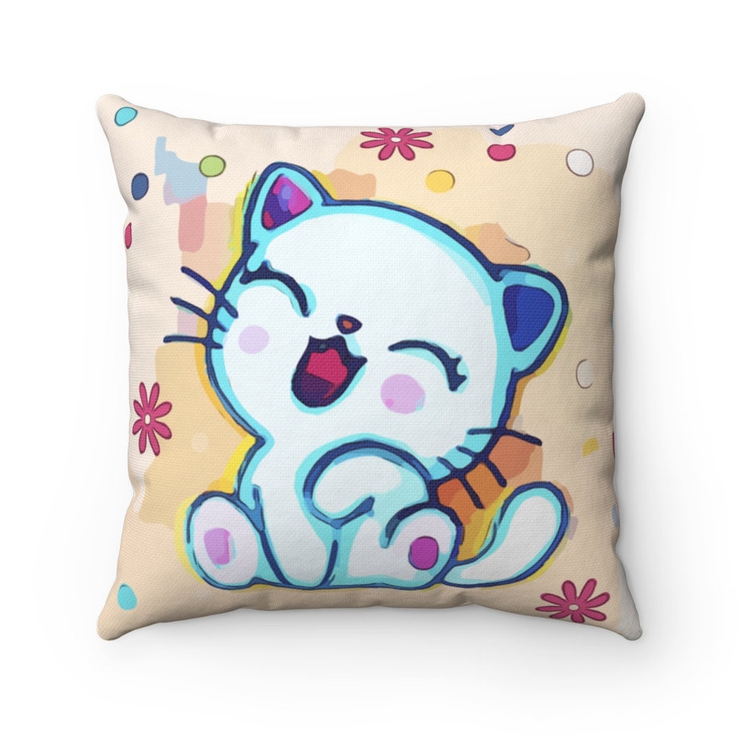 Cute Cat Pillow, Girls Bedroom Decor, Gift for Girls, Cat Lover Gift ...