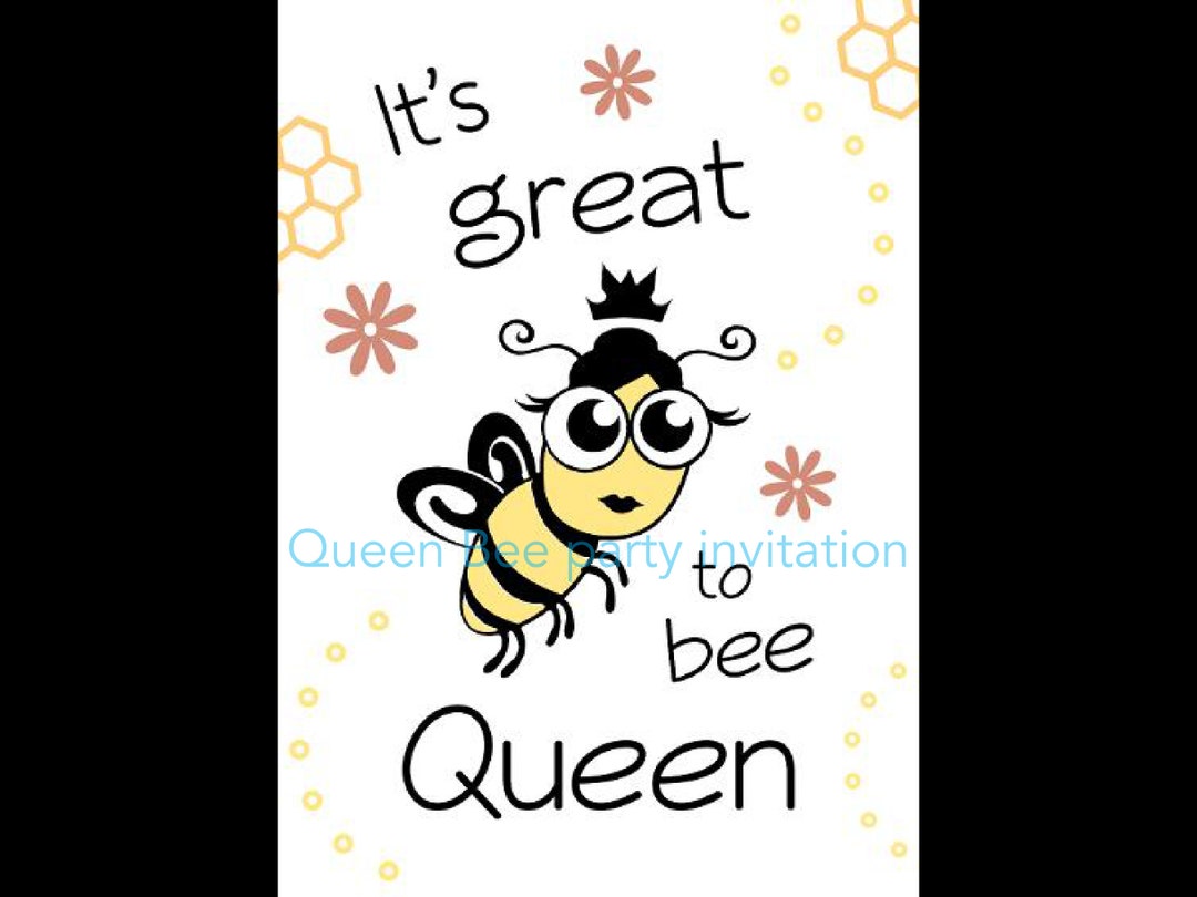 Queen Bee Birthday Party Invitation, Instant Download, Bee Printable ...