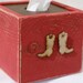 Cowboy Boots Tissue Box Cover Red Country Western Bathroom Decor ...