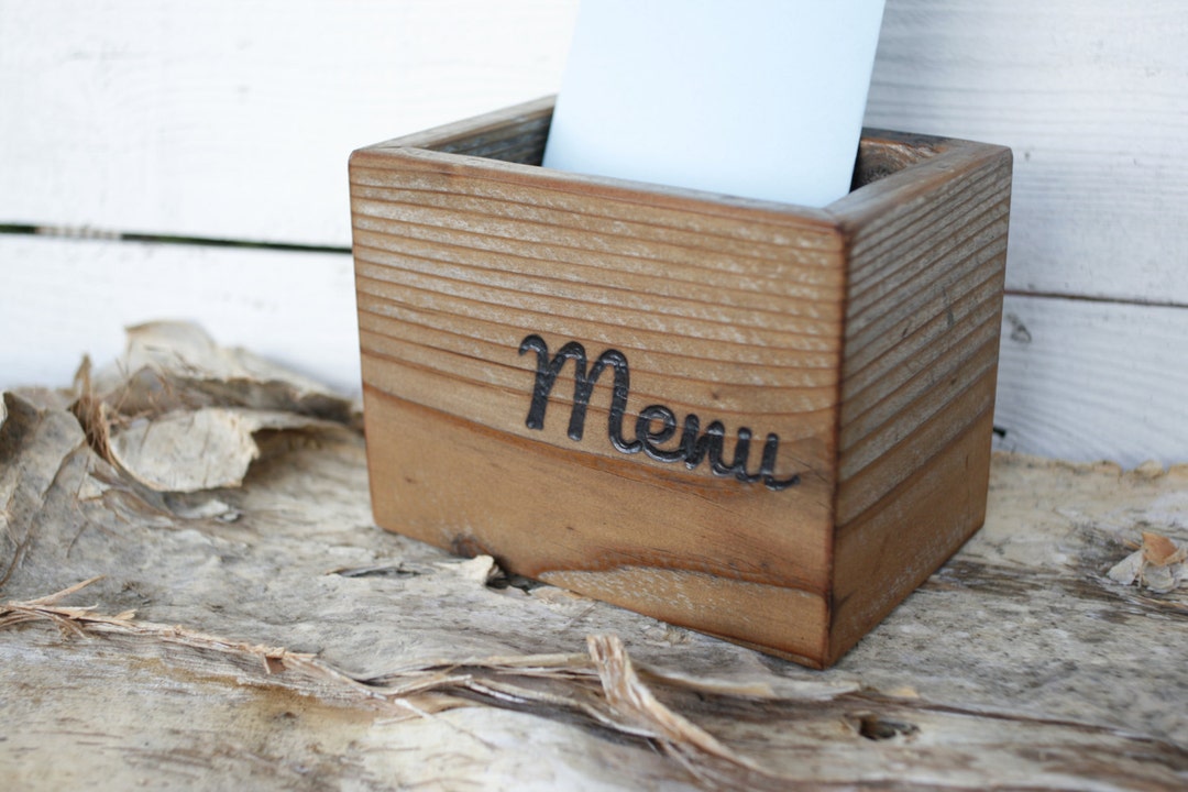 Menu Holder, Menu Holder Wood, Menu Box, Menu Box Wood, Wooden Menu ...