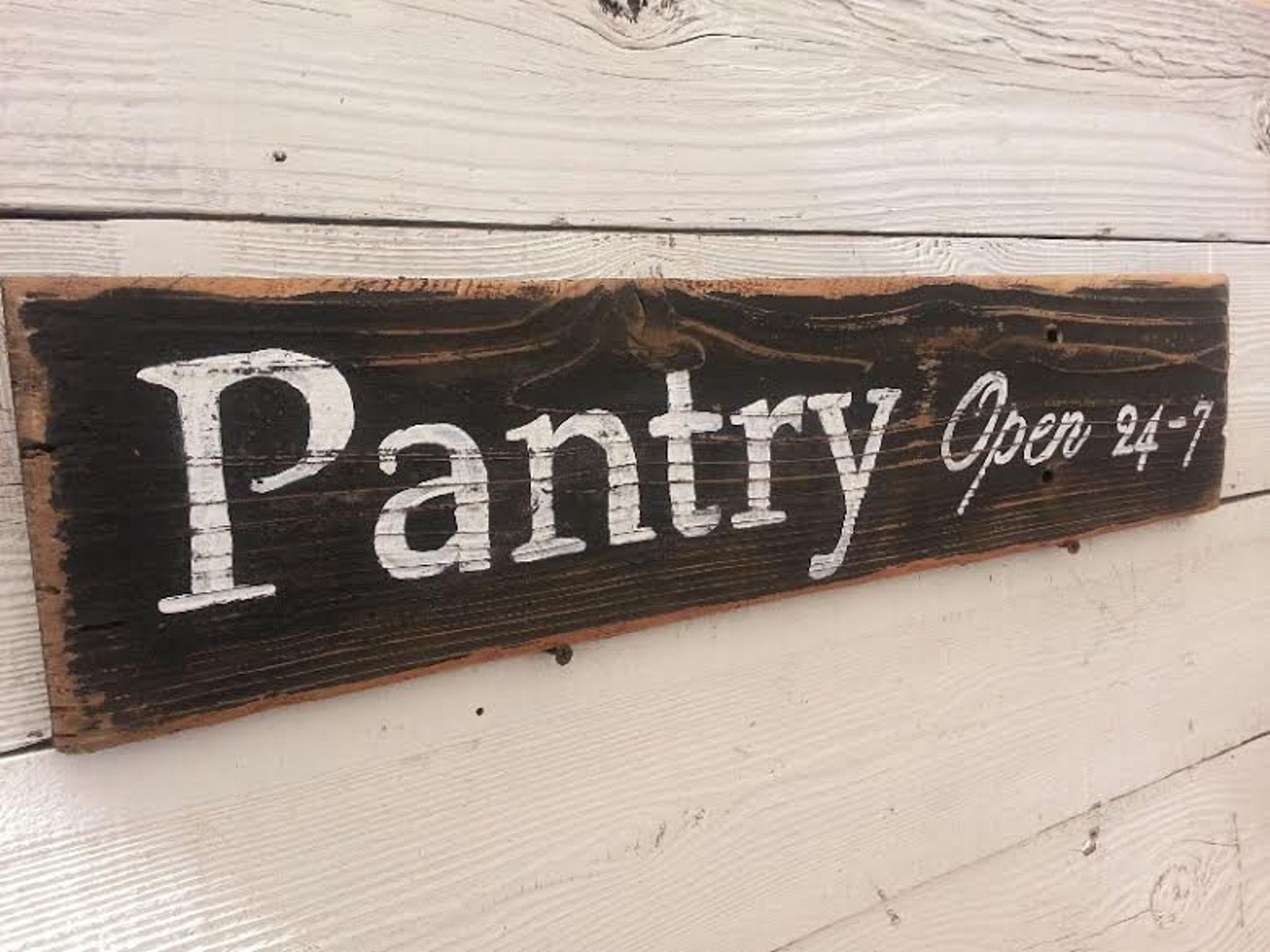 Chartreuse, Pantry Open 24/7 Kitchen Sign Distressed Reclaimed Rustic ...