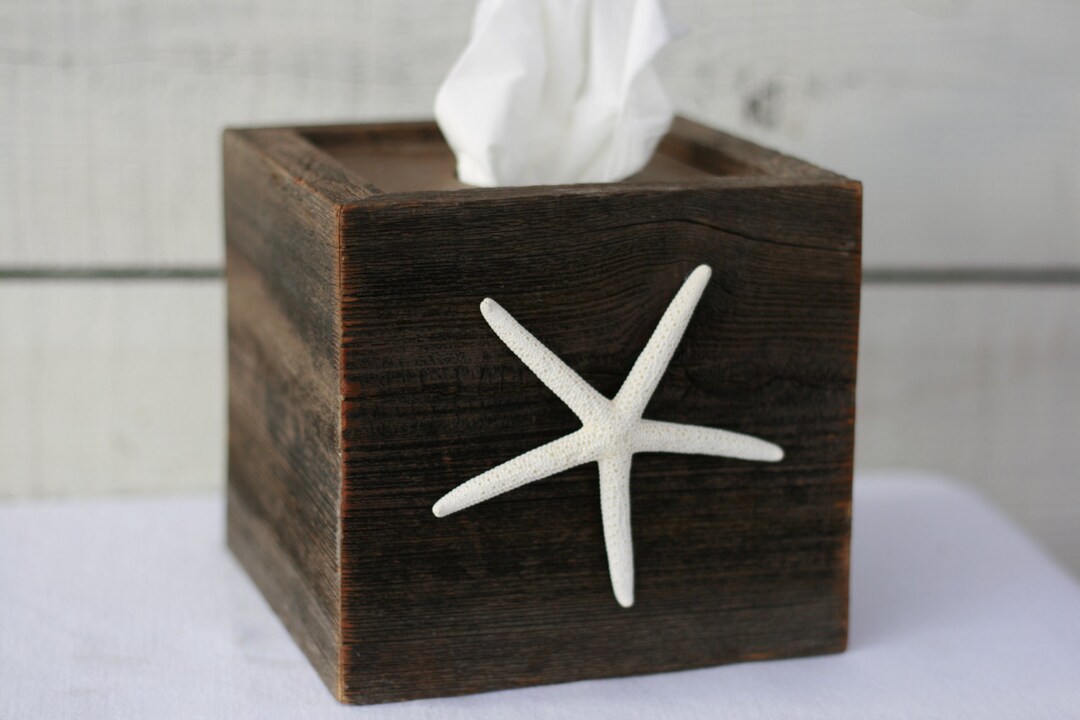 Tissue Box Cover Beach Ocean Bathroom Decor Handmade Naturally Aged ...