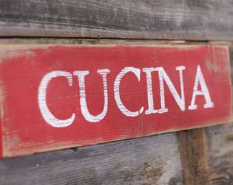 Wooden Cucina Sign - Etsy