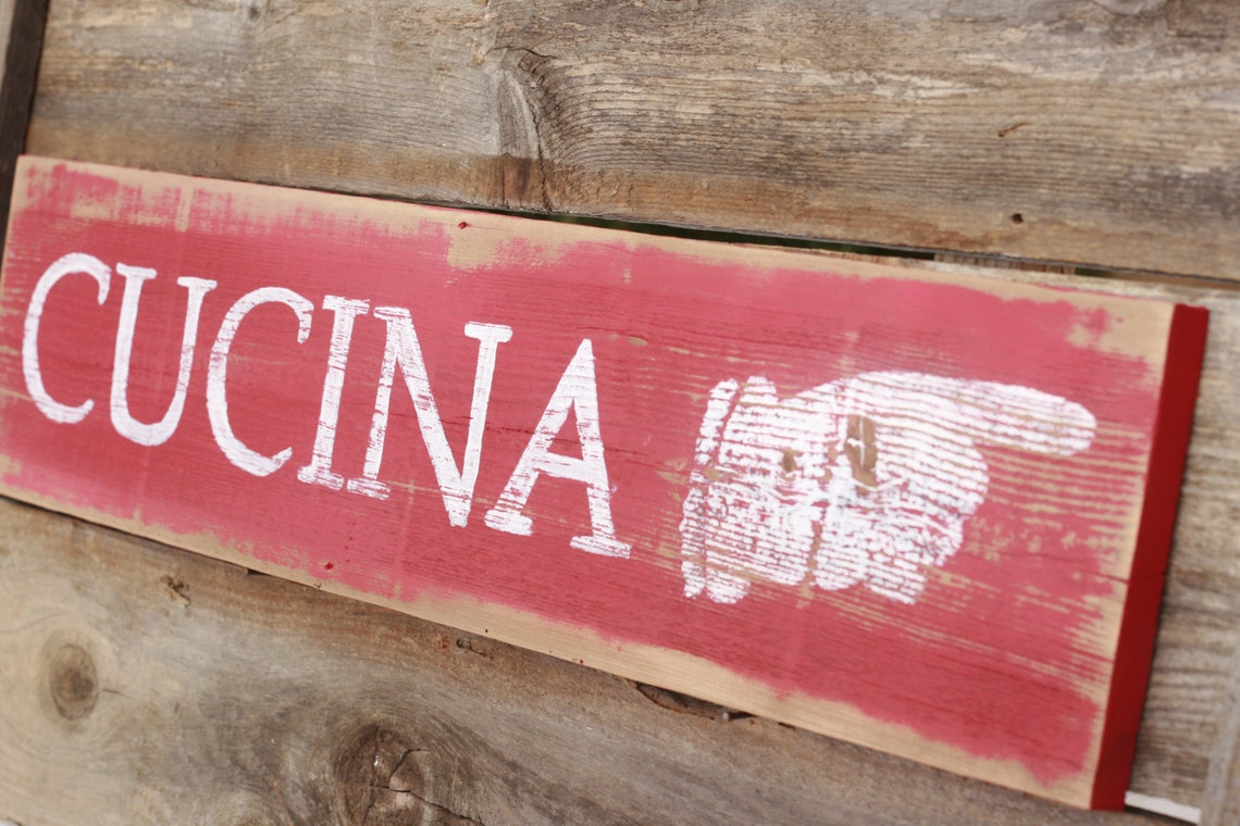 Cucina, Cucina Sign, Cucina Sign for Kitchen, Cucina Wood Sign, Kitchen ...